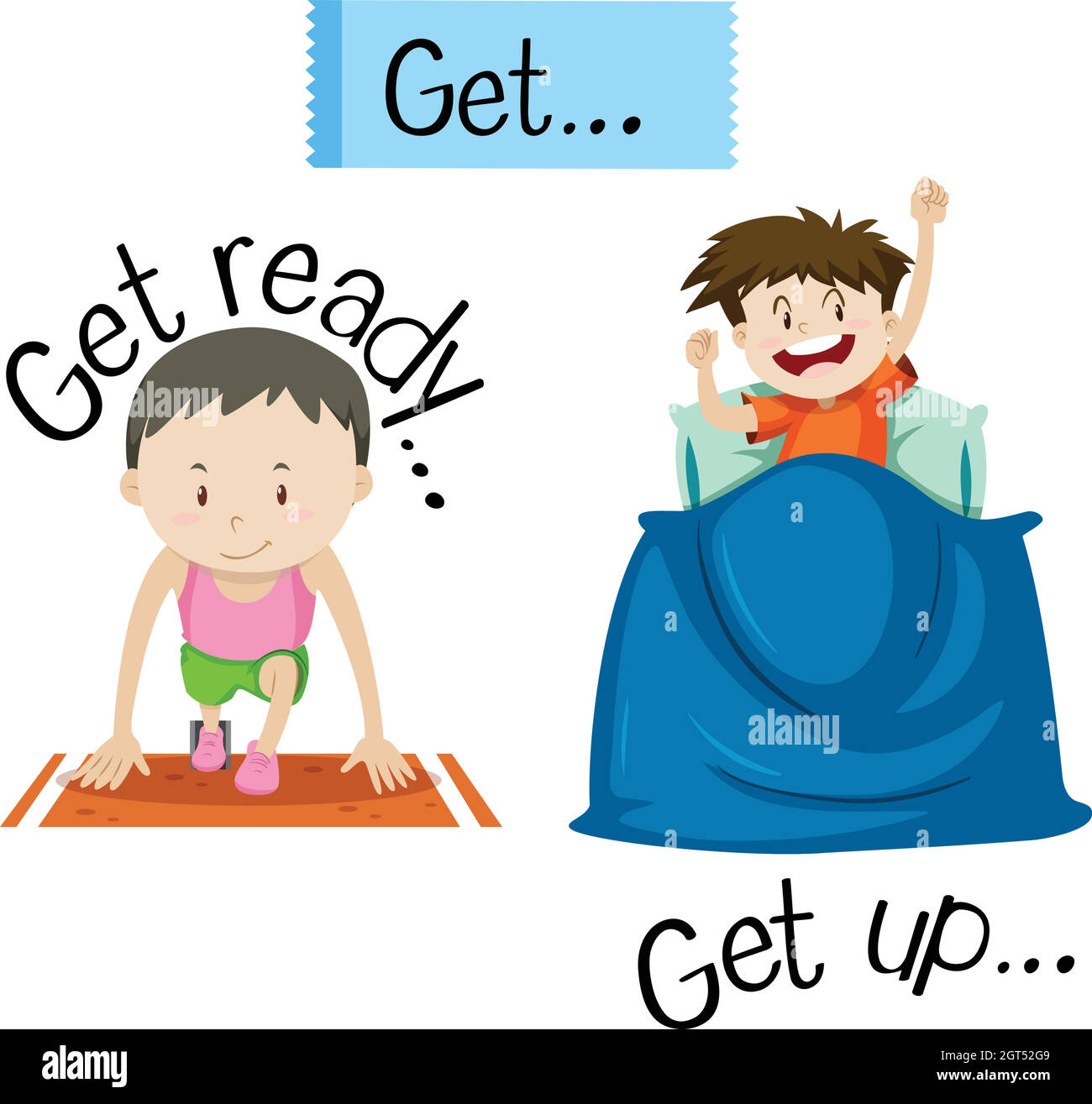 Wordcard for get ready and get up Stock Vector Image & Art - Alamy
