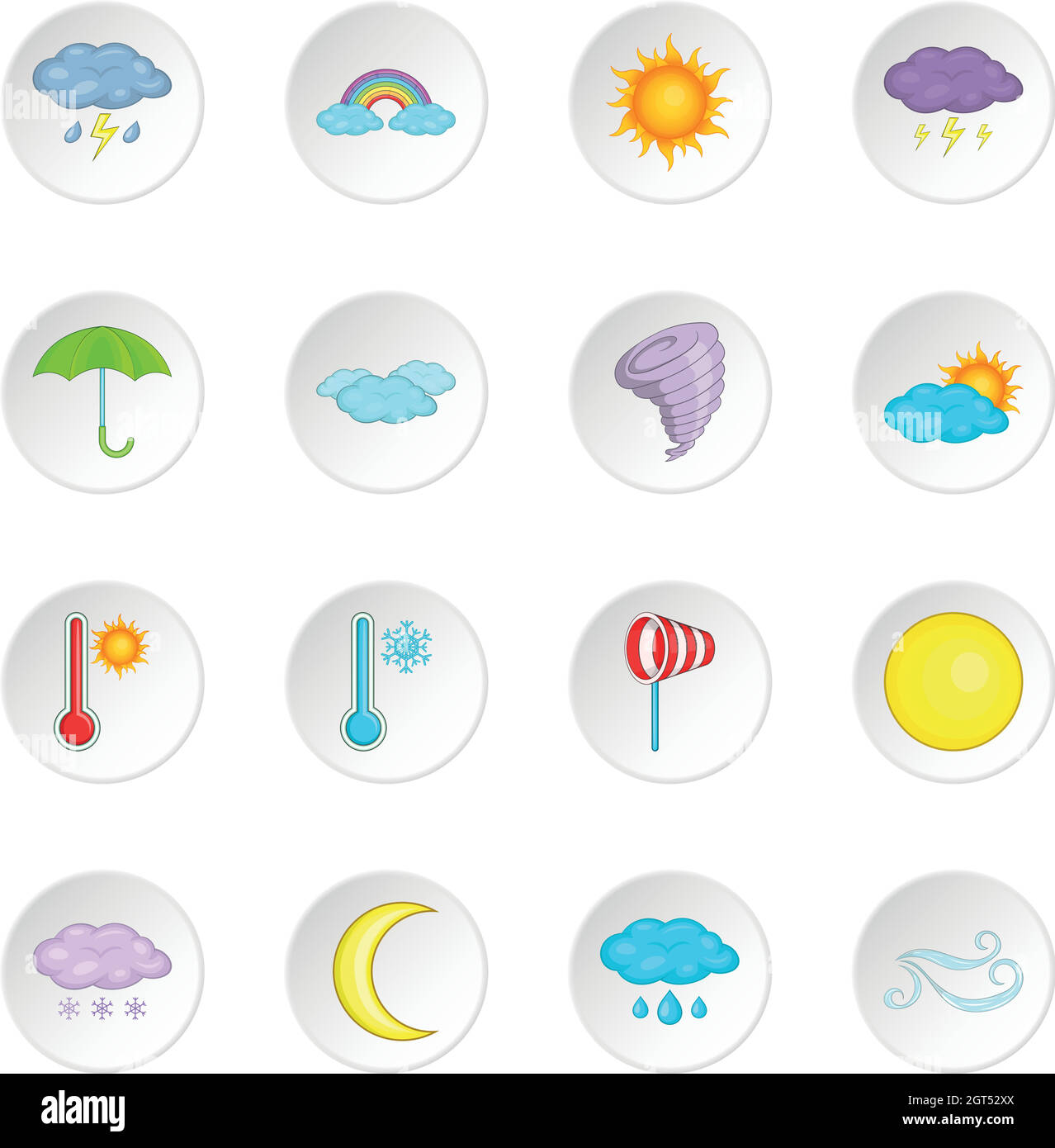 Weather icons sun rain snow wind hi-res stock photography and images ...