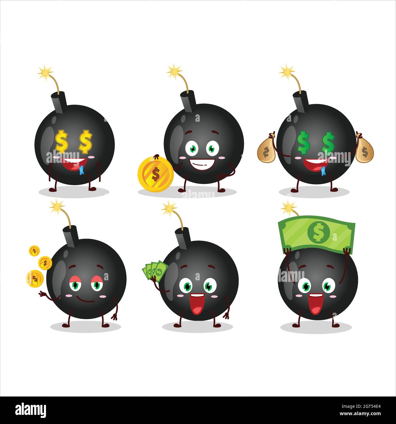 Bomb explosive firecracker cartoon character with cute emoticon bring ...