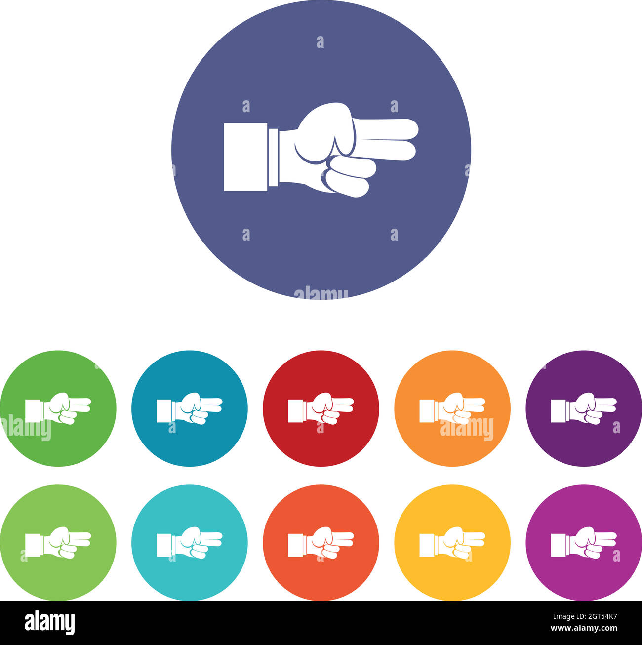 Hand showing two fingers set icons Stock Vector Image & Art - Alamy