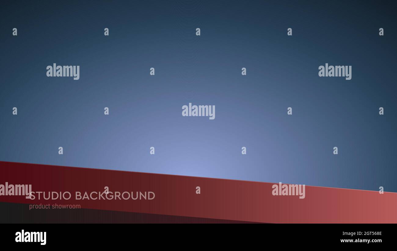 Down top view to red pedestal. Studio for product display with copy ...