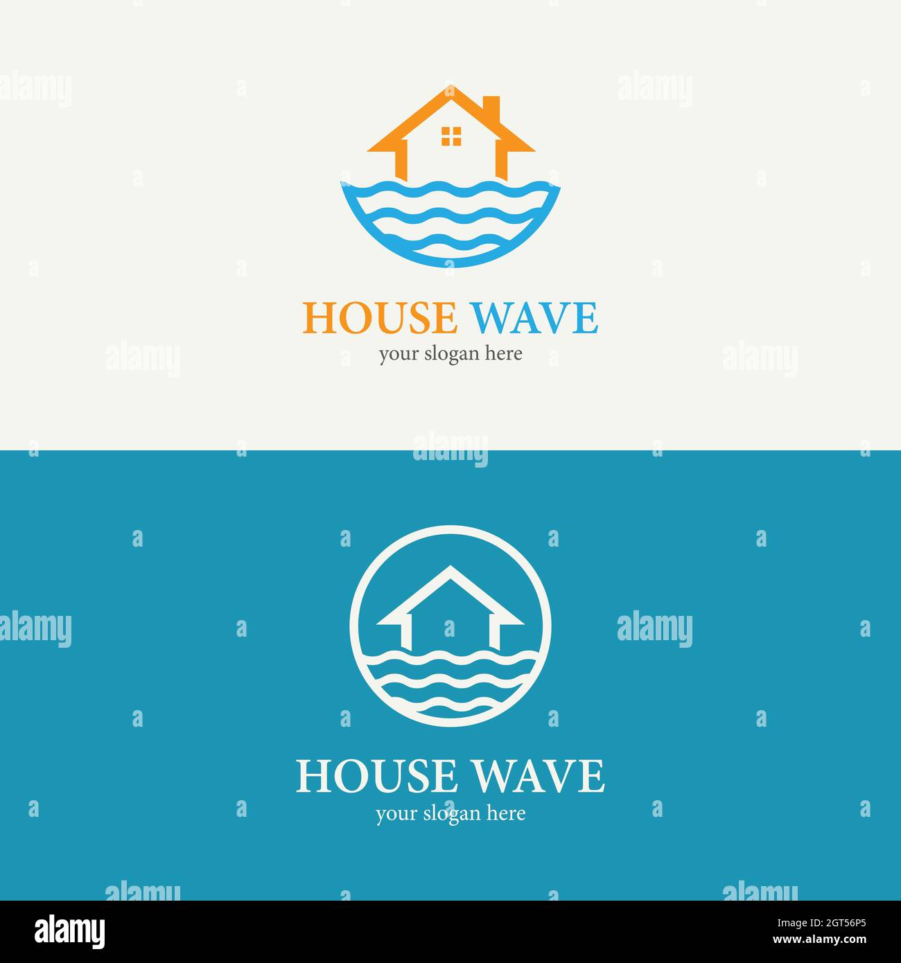 House wave logo hi-res stock photography and images - Alamy