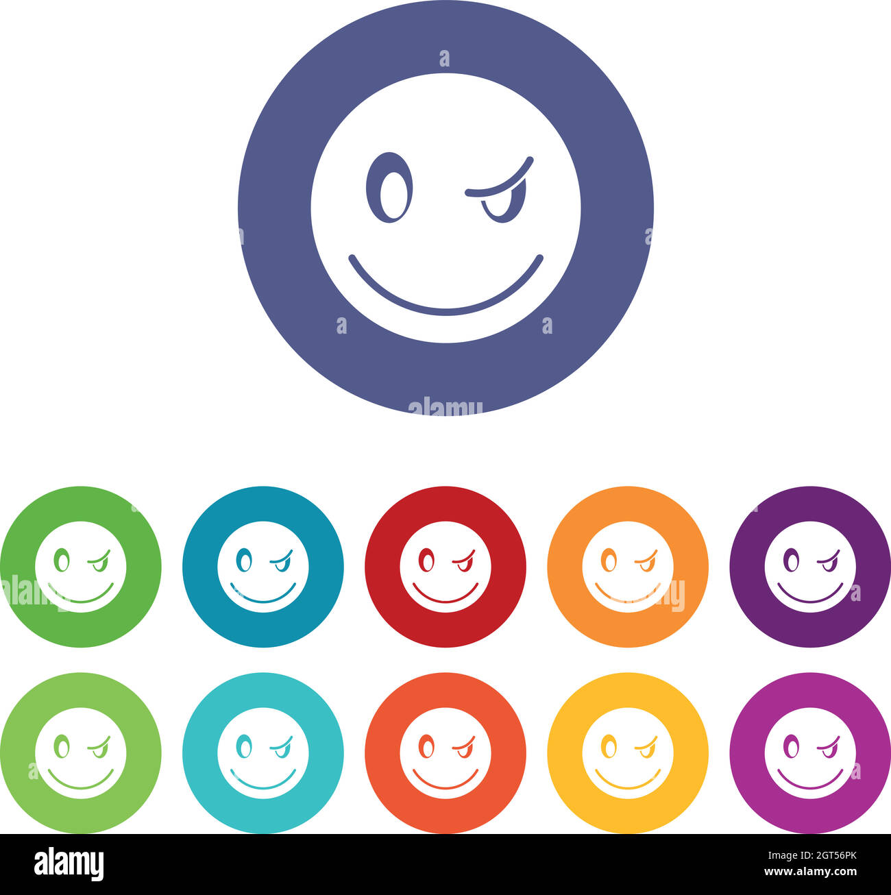 Happy wink emoticon icon hi-res stock photography and images - Alamy