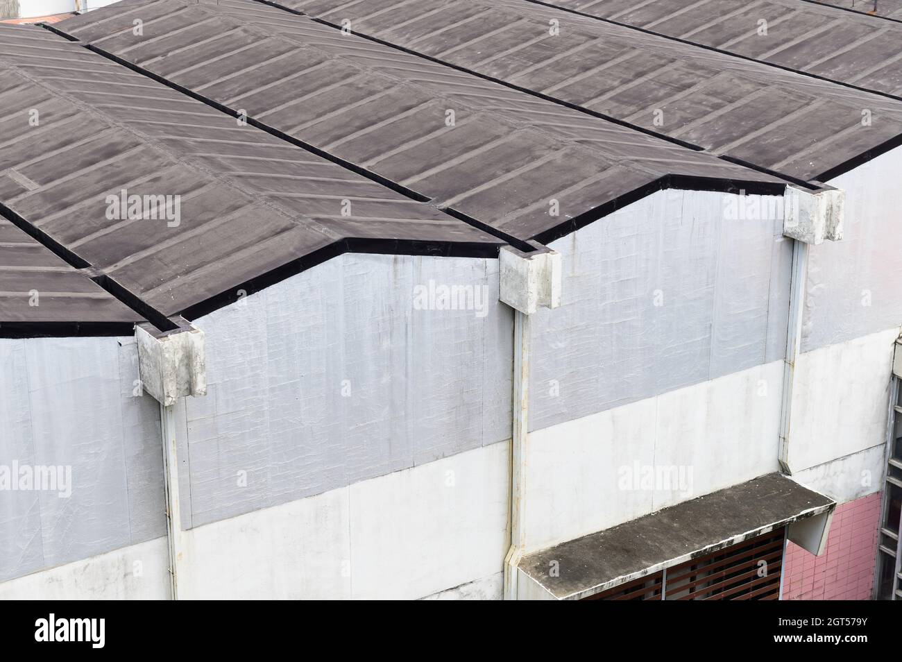 Aerial perspective large industrial warehouse hi-res stock photography ...