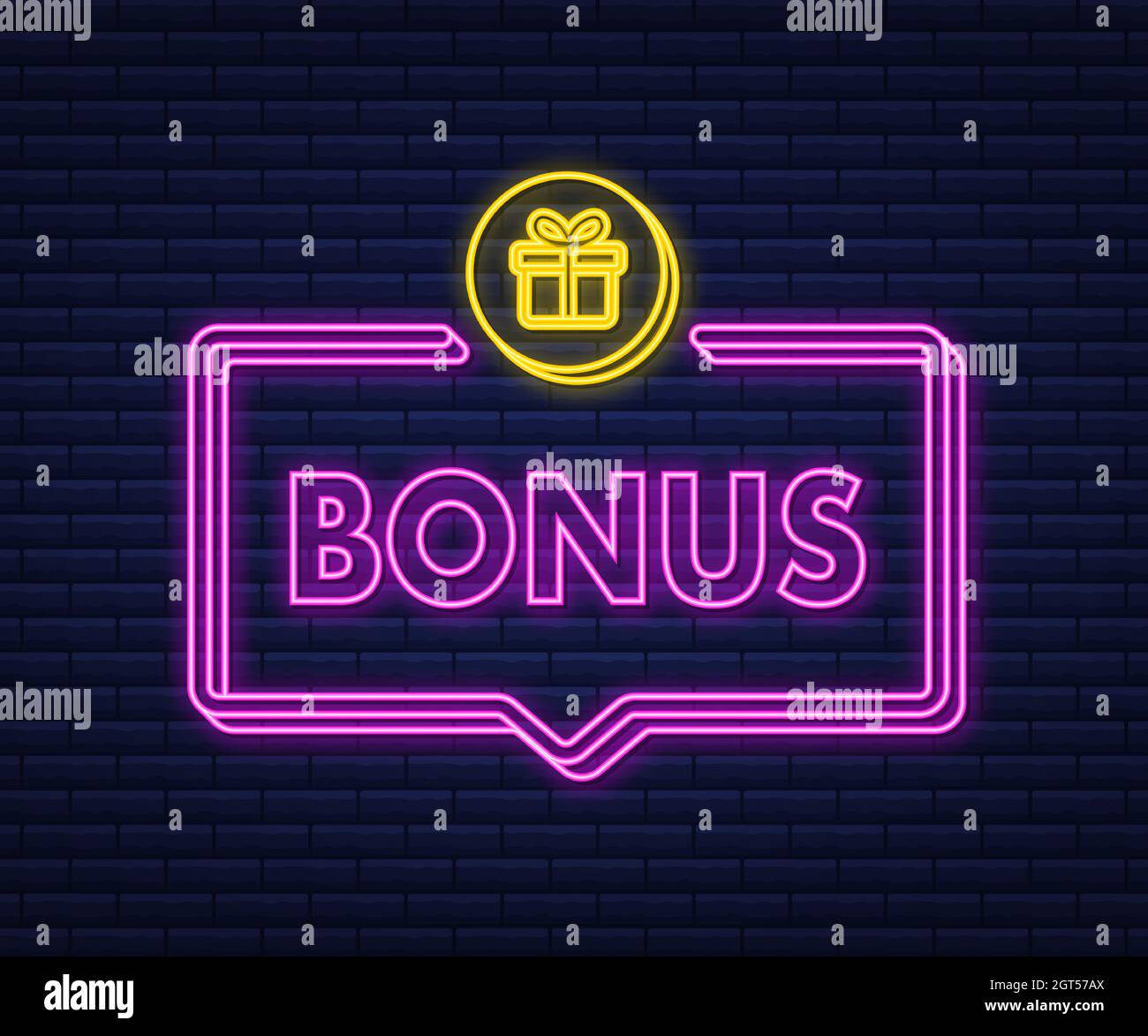 Bonus for promotion design. Neon icon. Discount banner promotion ...