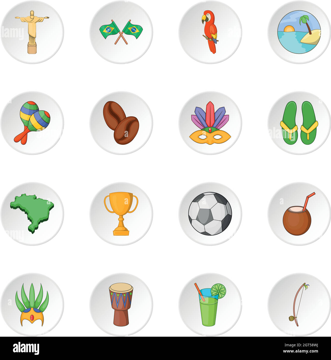Travel brazil vector icons hi-res stock photography and images - Alamy