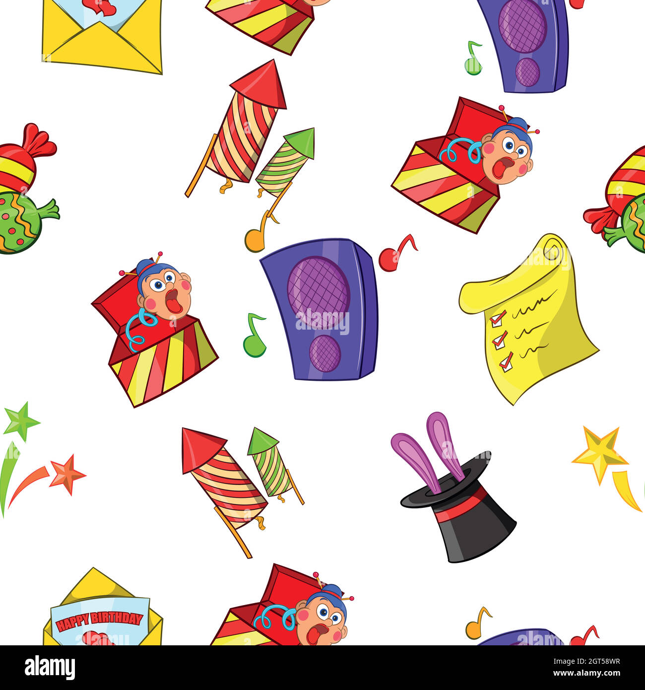 Happy birthday seamless background pattern Stock Vector Images - Alamy