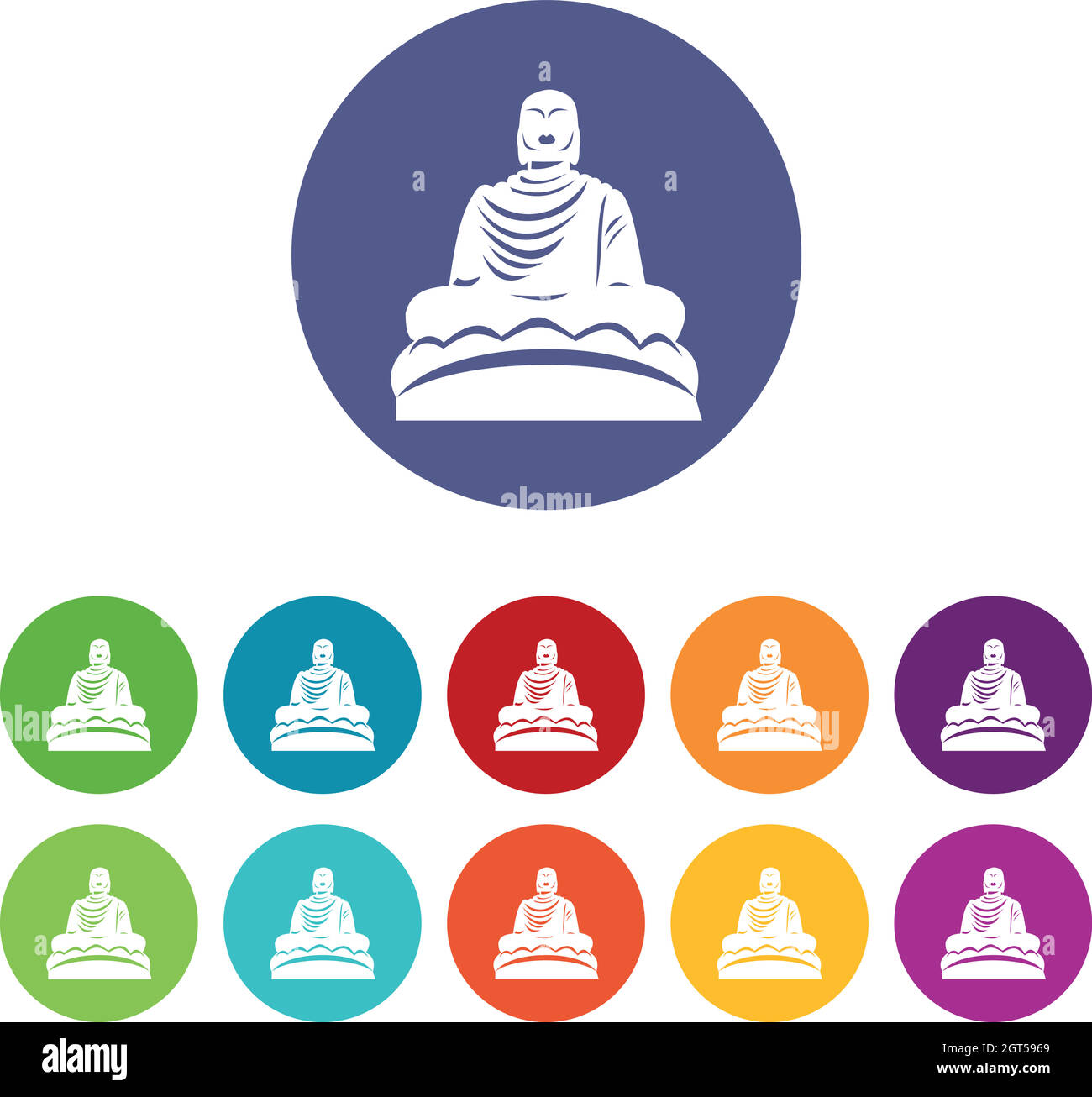 Buddha statue set icons Stock Vector Image & Art - Alamy