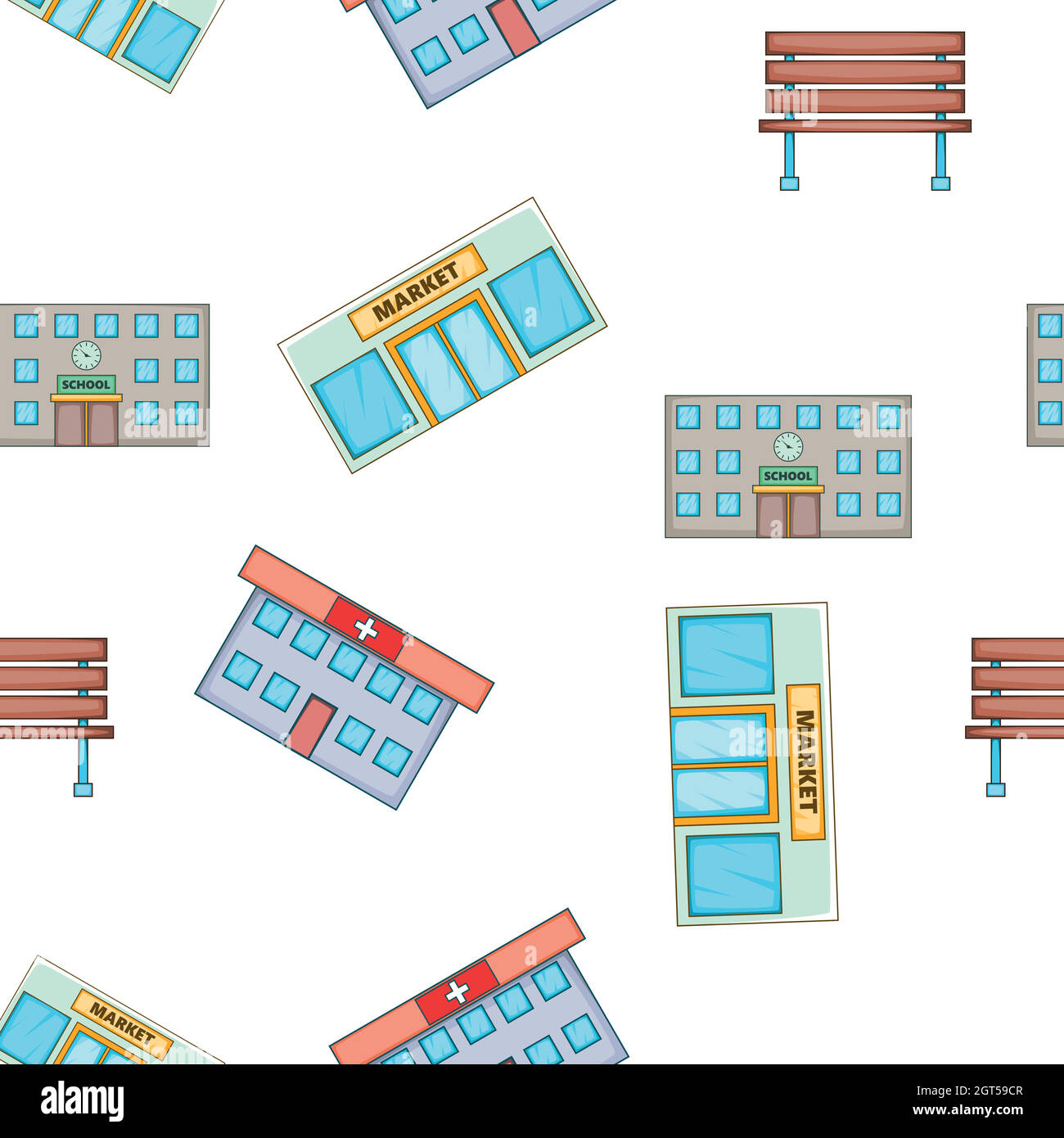 Public building pattern, cartoon style Stock Vector Image & Art - Alamy