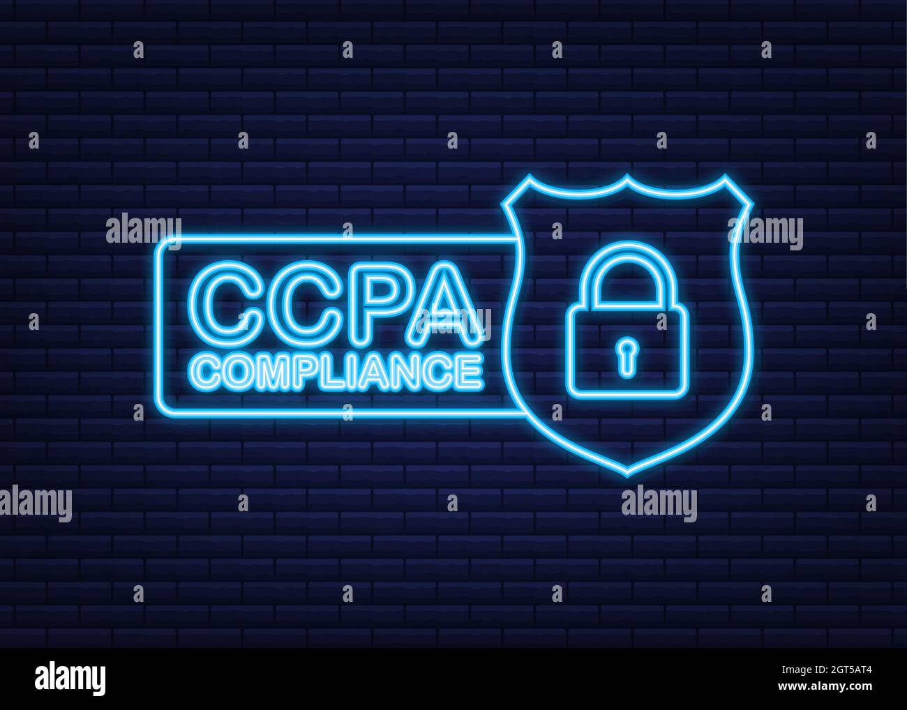 Ccpa, great design for any purposes. Security vector neon icon. Website ...