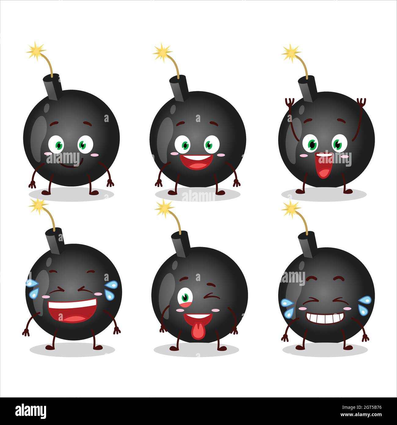 Cartoon character of bomb explosive firecracker with smile expression ...