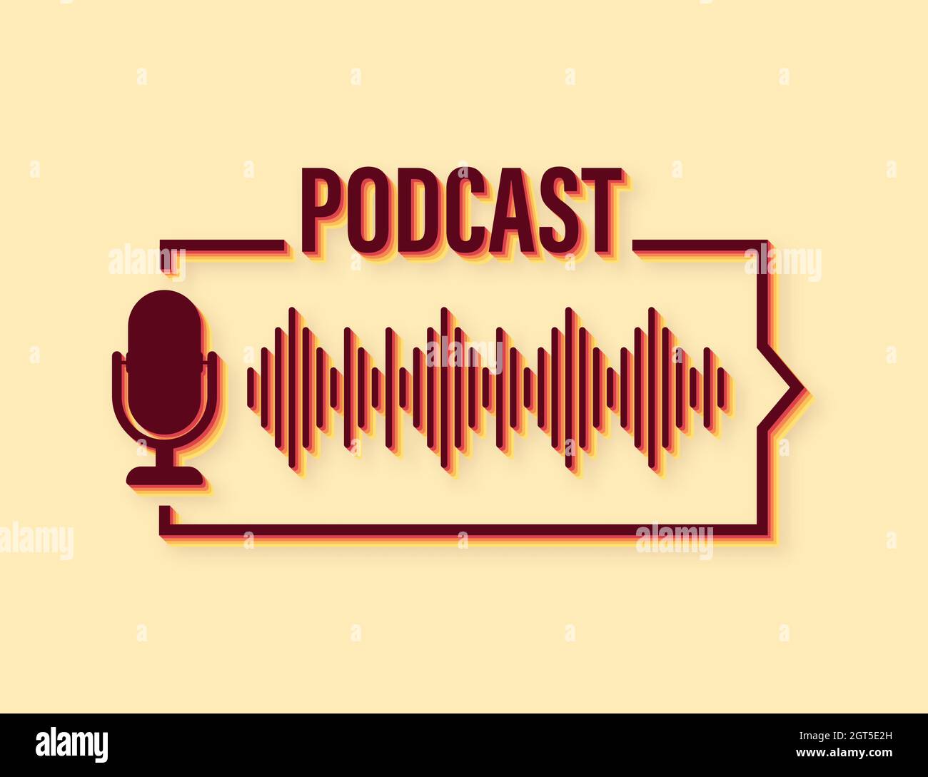 Podcast retro style icon. Badge, icon, stamp, logo. Vector stock ...