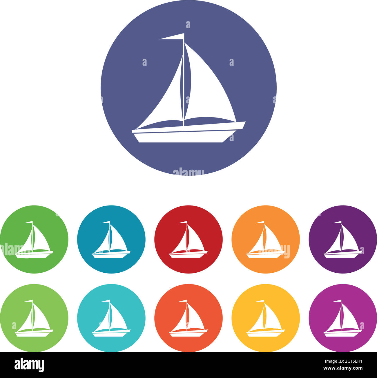 Boat with sails set icons Stock Vector Image & Art - Alamy