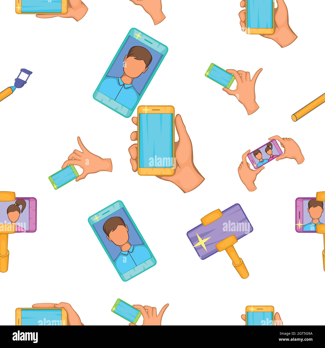 Selfie vector illustration Cut Out Stock Images & Pictures - Alamy