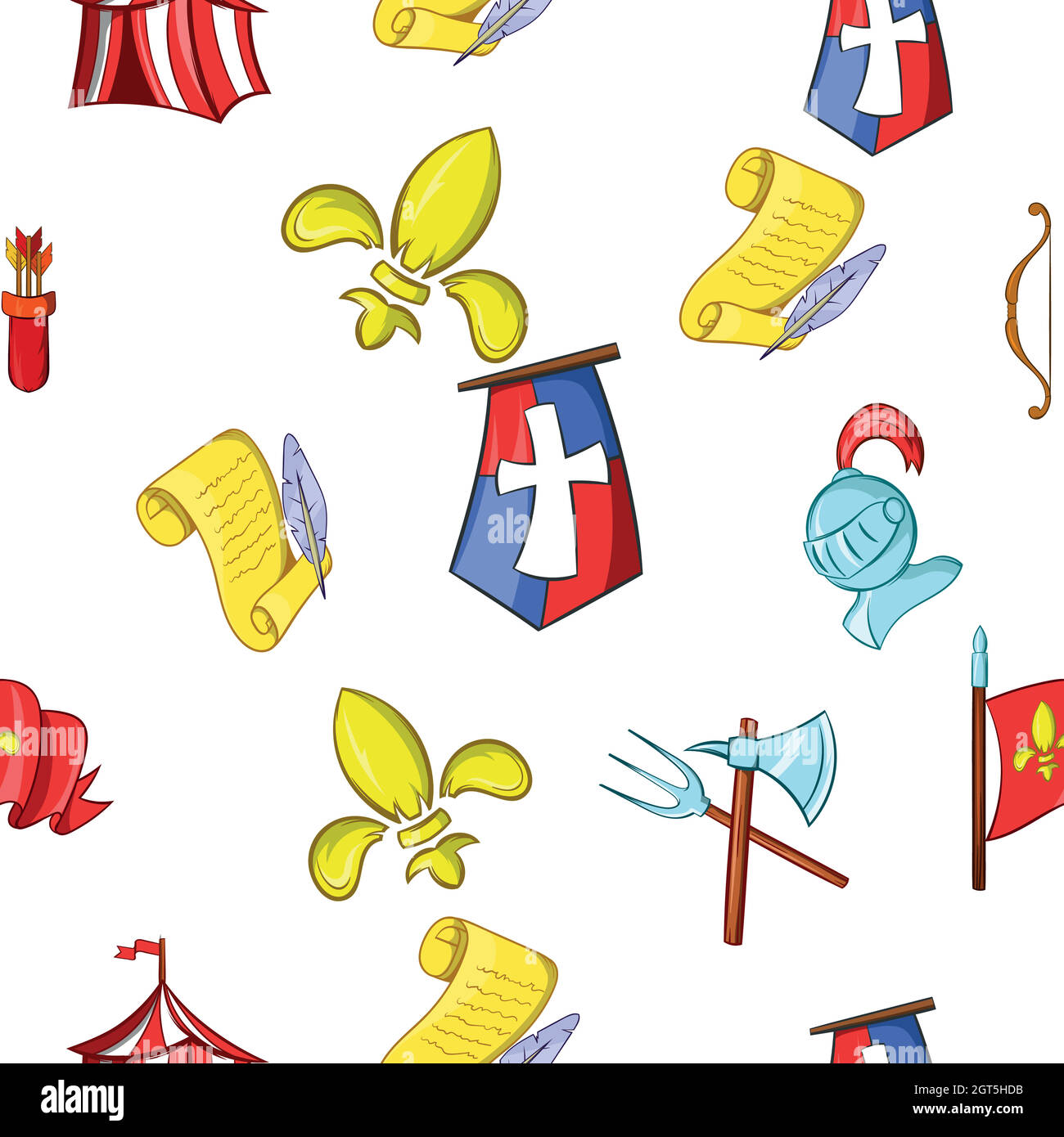 Medieval knight pattern, cartoon style Stock Vector Image & Art - Alamy