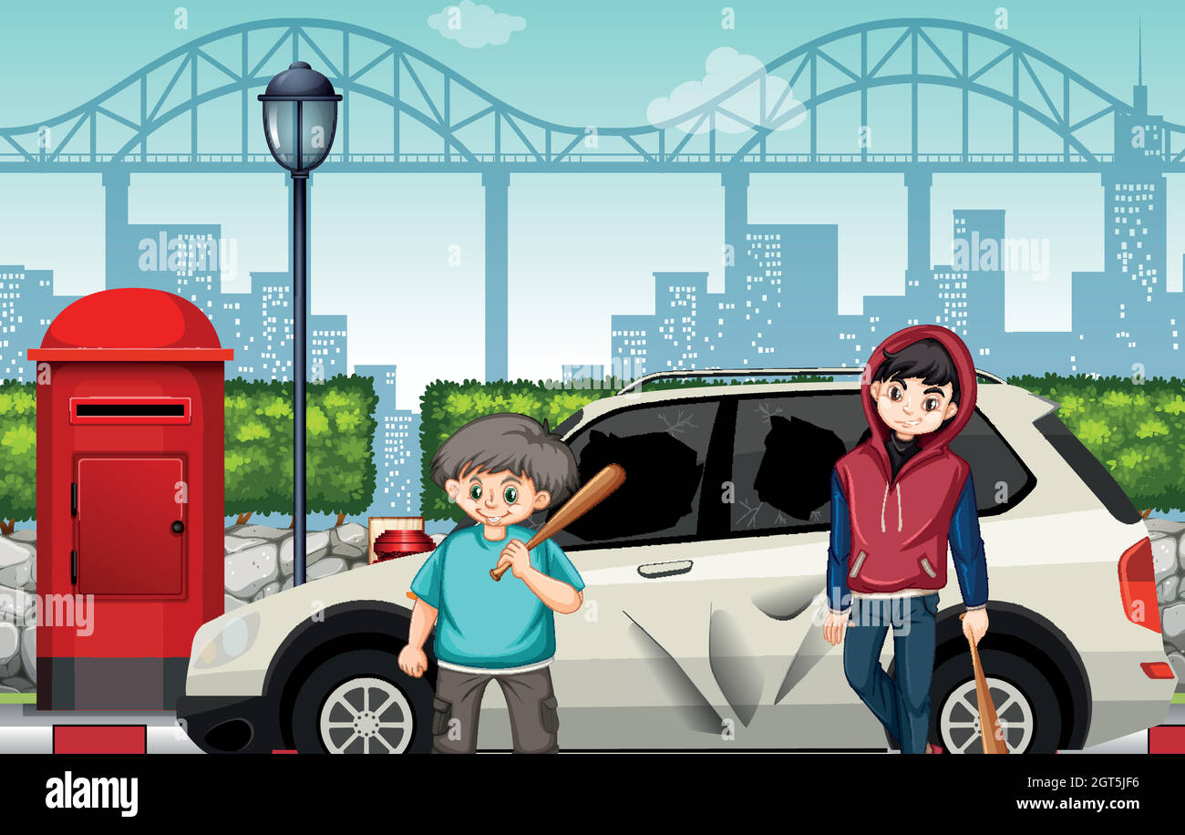 Bad kids drawing Stock Vector Images - Alamy