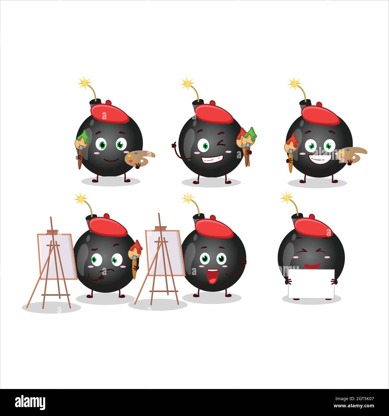 Artistic Artist of bomb explosive firecracker cartoon character ...