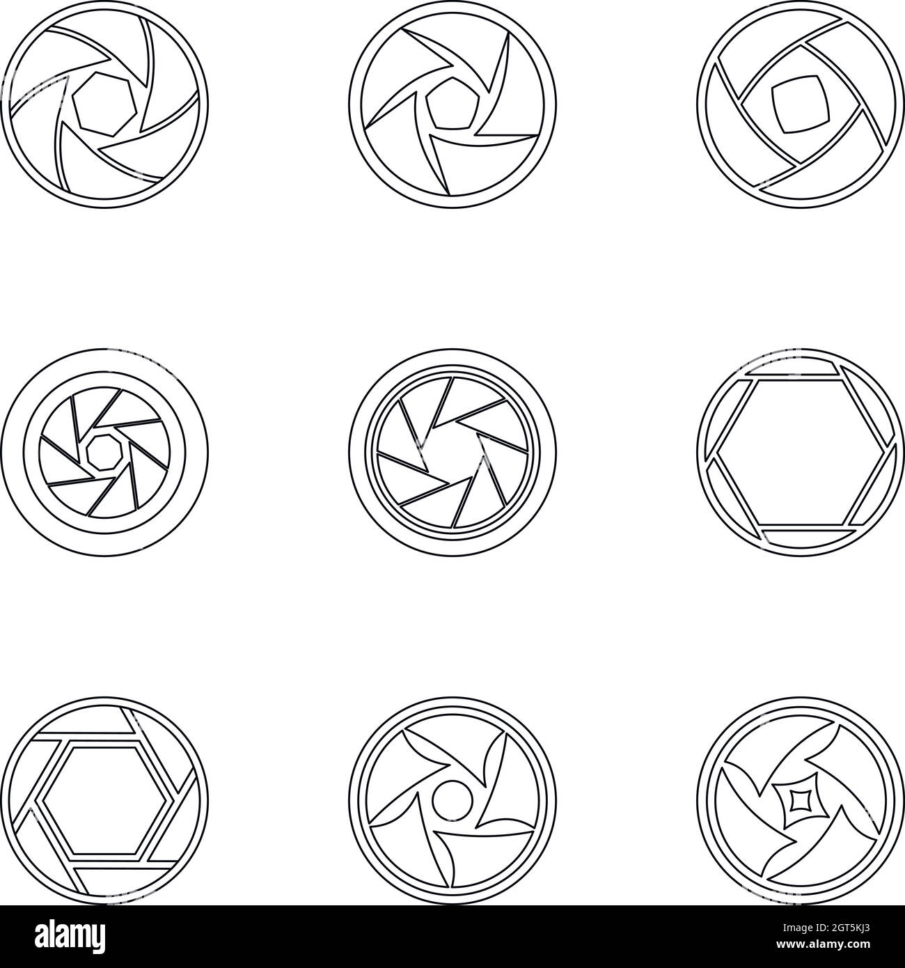 Kind of aperture icons set, outline style Stock Vector Image & Art - Alamy