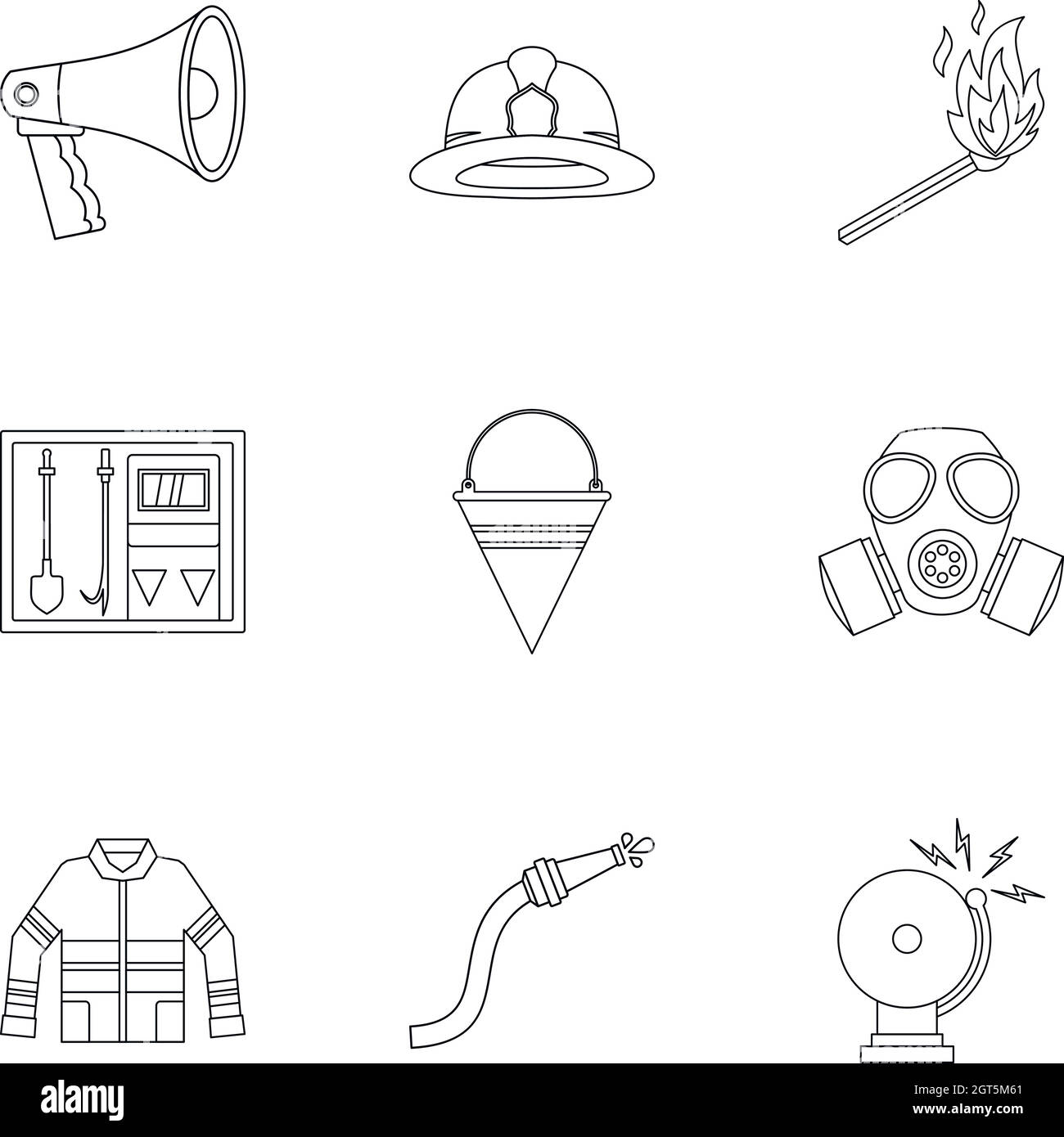 Burning icons set, outline style Stock Vector Image & Art - Alamy