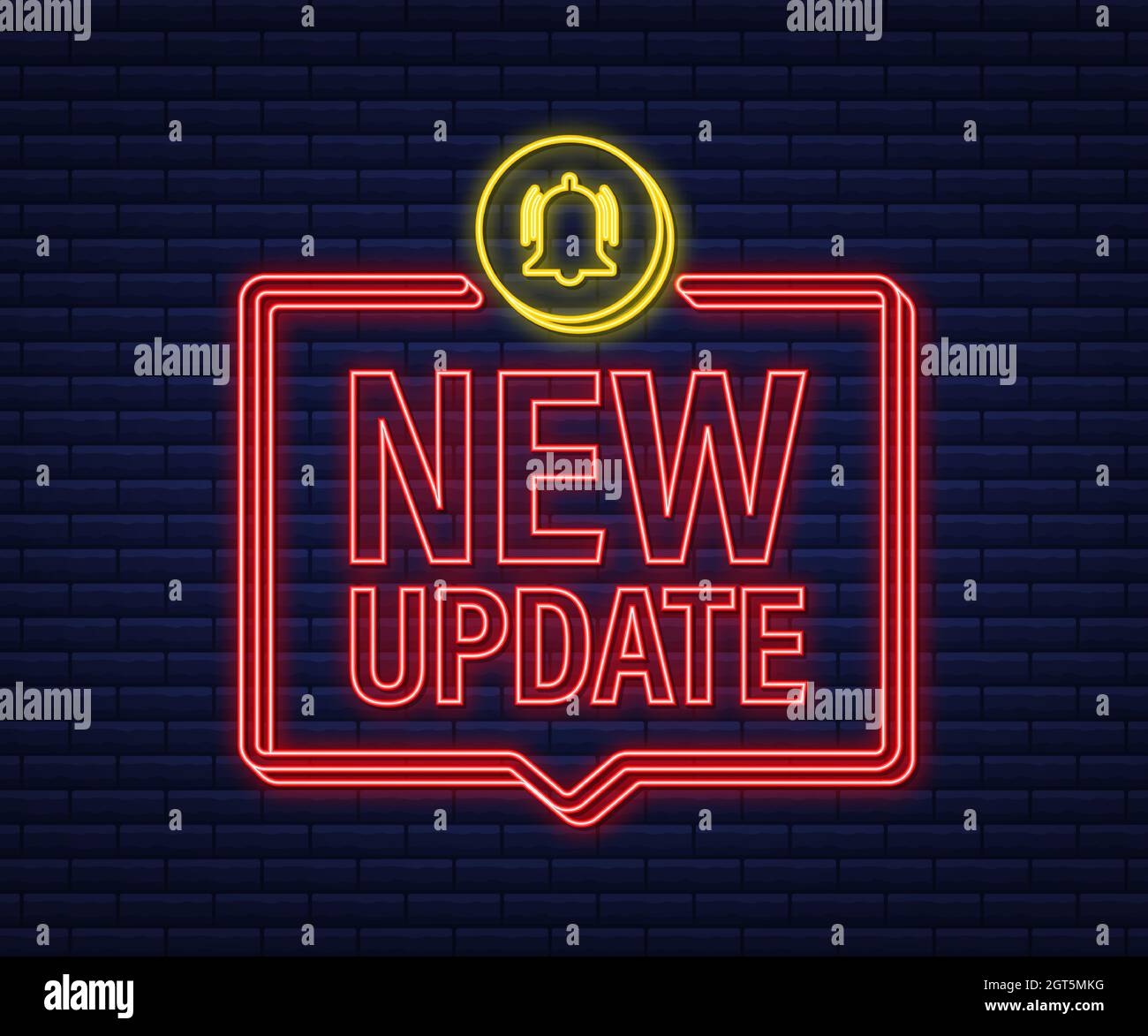 New update banner in modern style. Web design. Neon icon. Vector stock ...