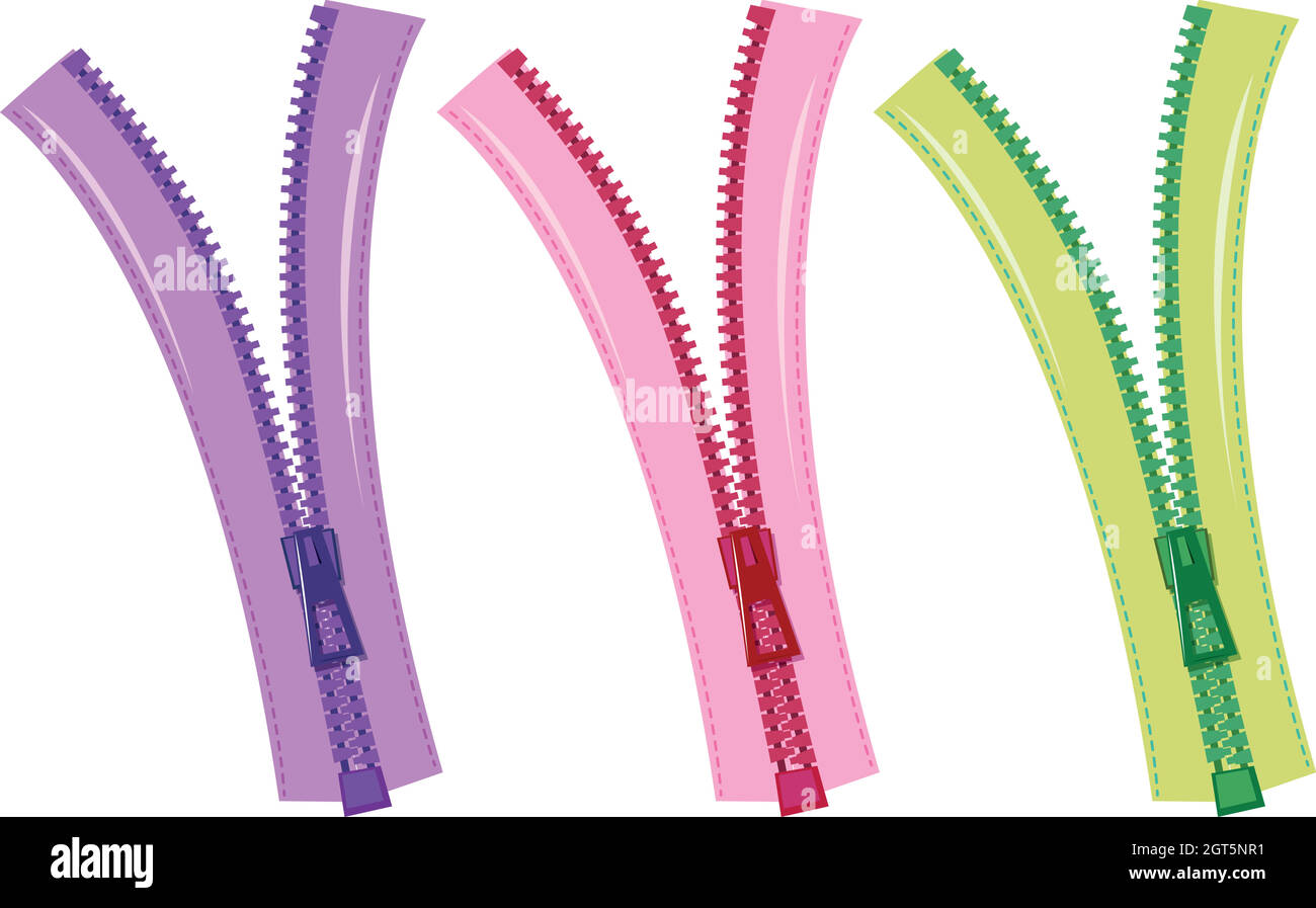 Zips in three colors Stock Vector Image & Art - Alamy
