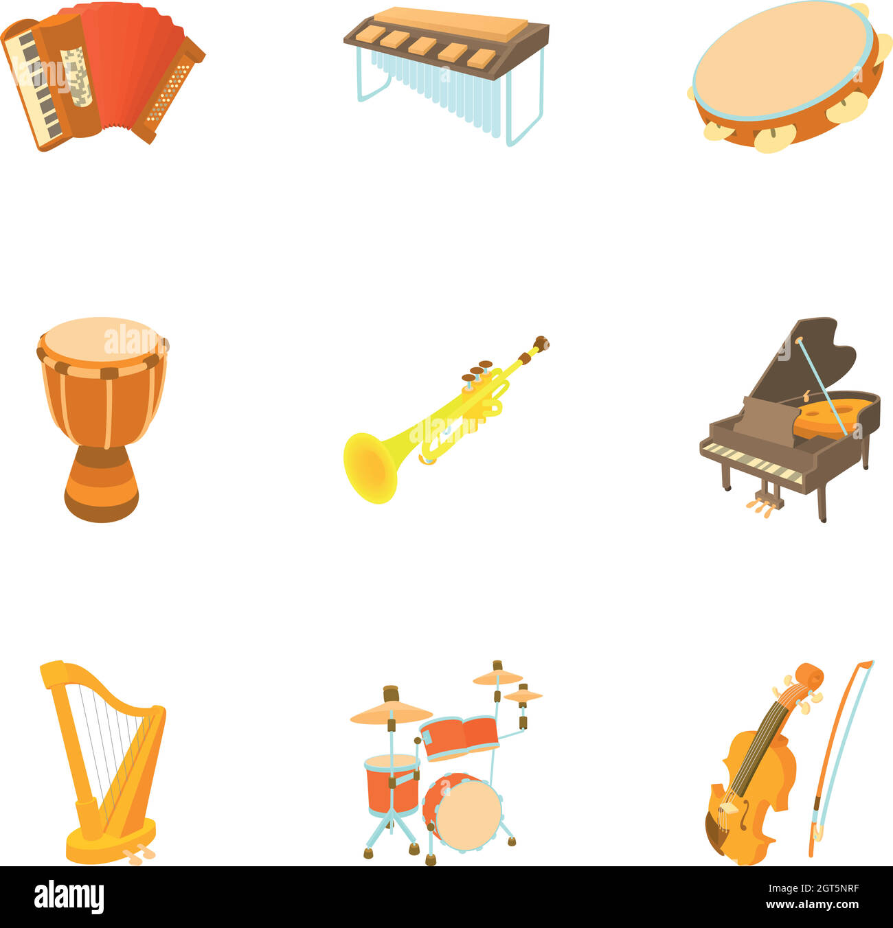 Musical instruments icons set, cartoon style Stock Vector Image & Art ...
