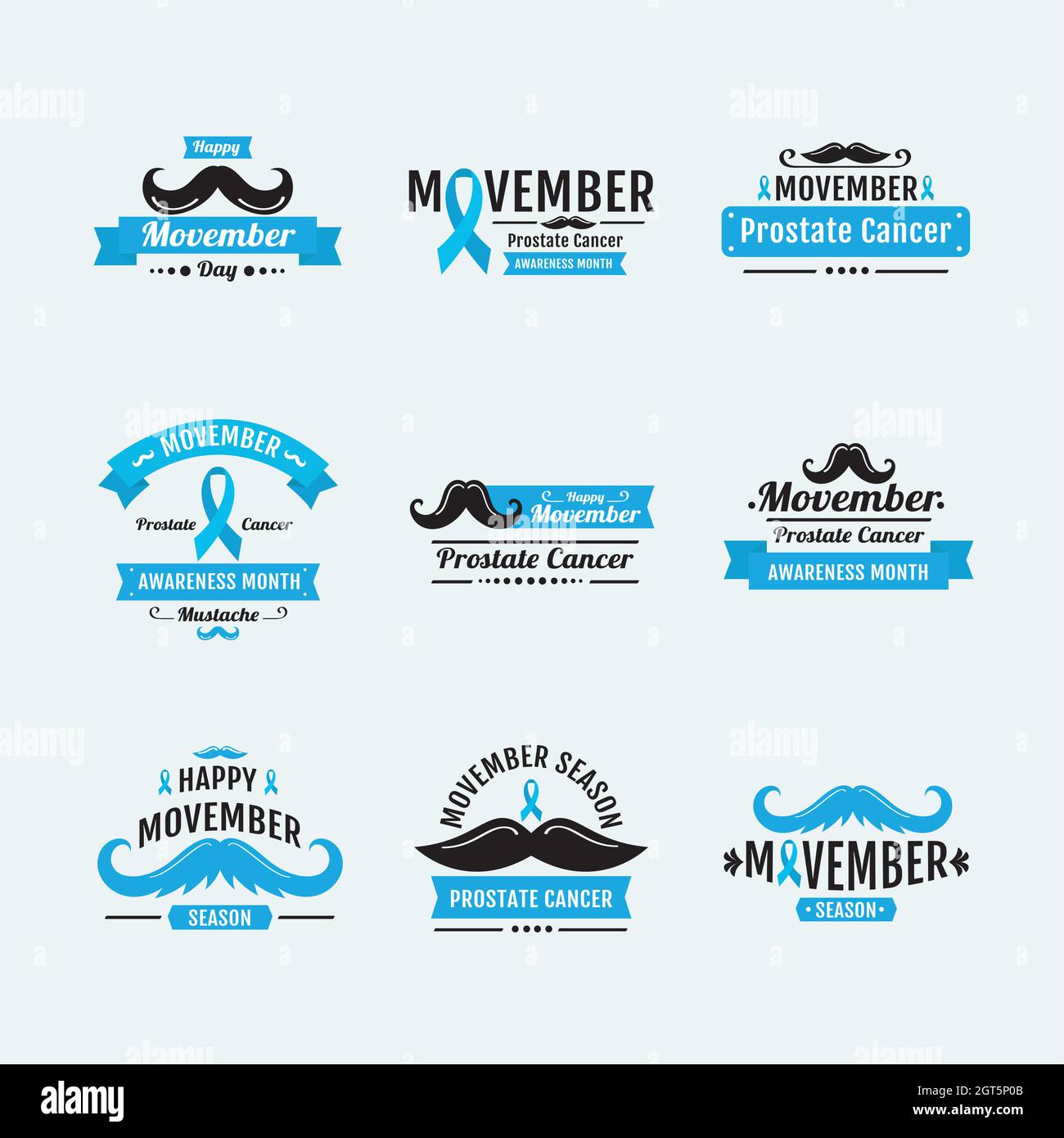 nine movember campaign emblems Stock Vector Image & Art - Alamy