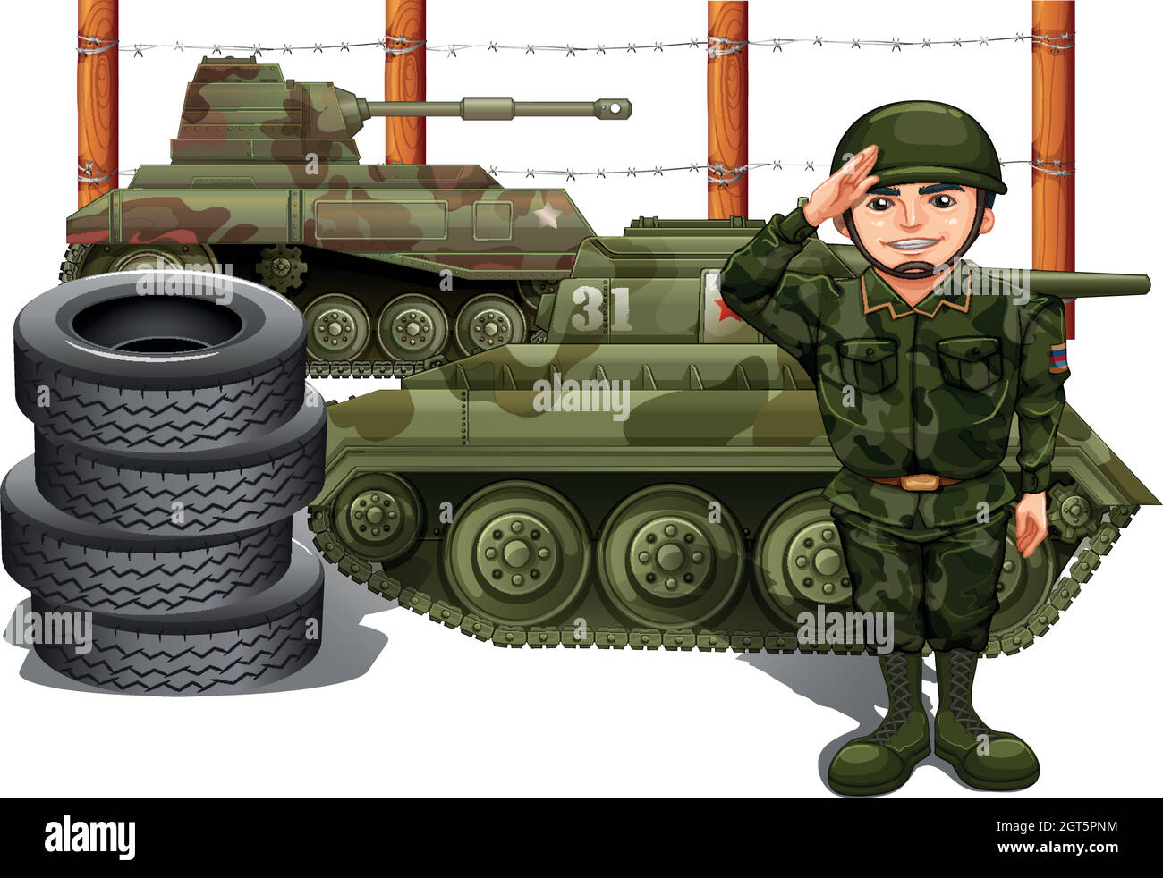 Soldier and two military tanks Stock Vector Image & Art - Alamy