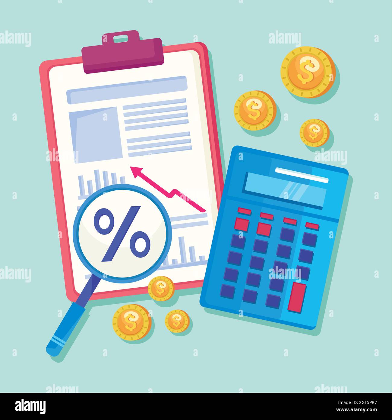 clipboard with financial management Stock Vector Image & Art - Alamy