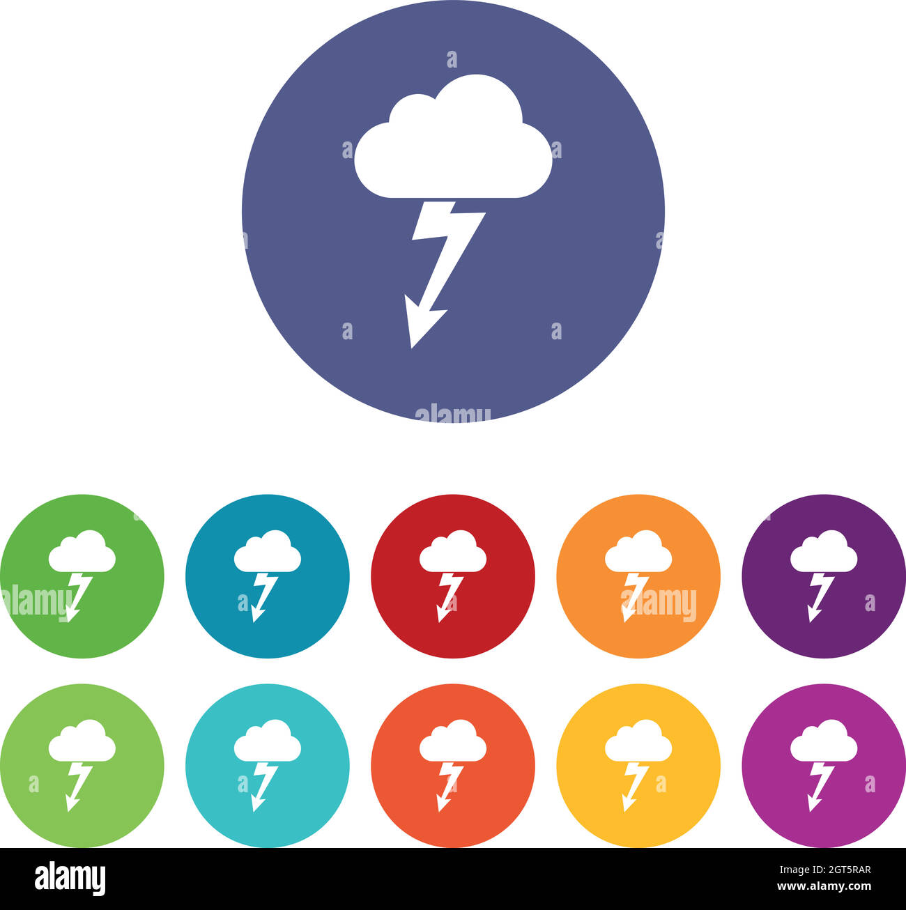 Cloud with lightning set icons Stock Vector Image & Art - Alamy