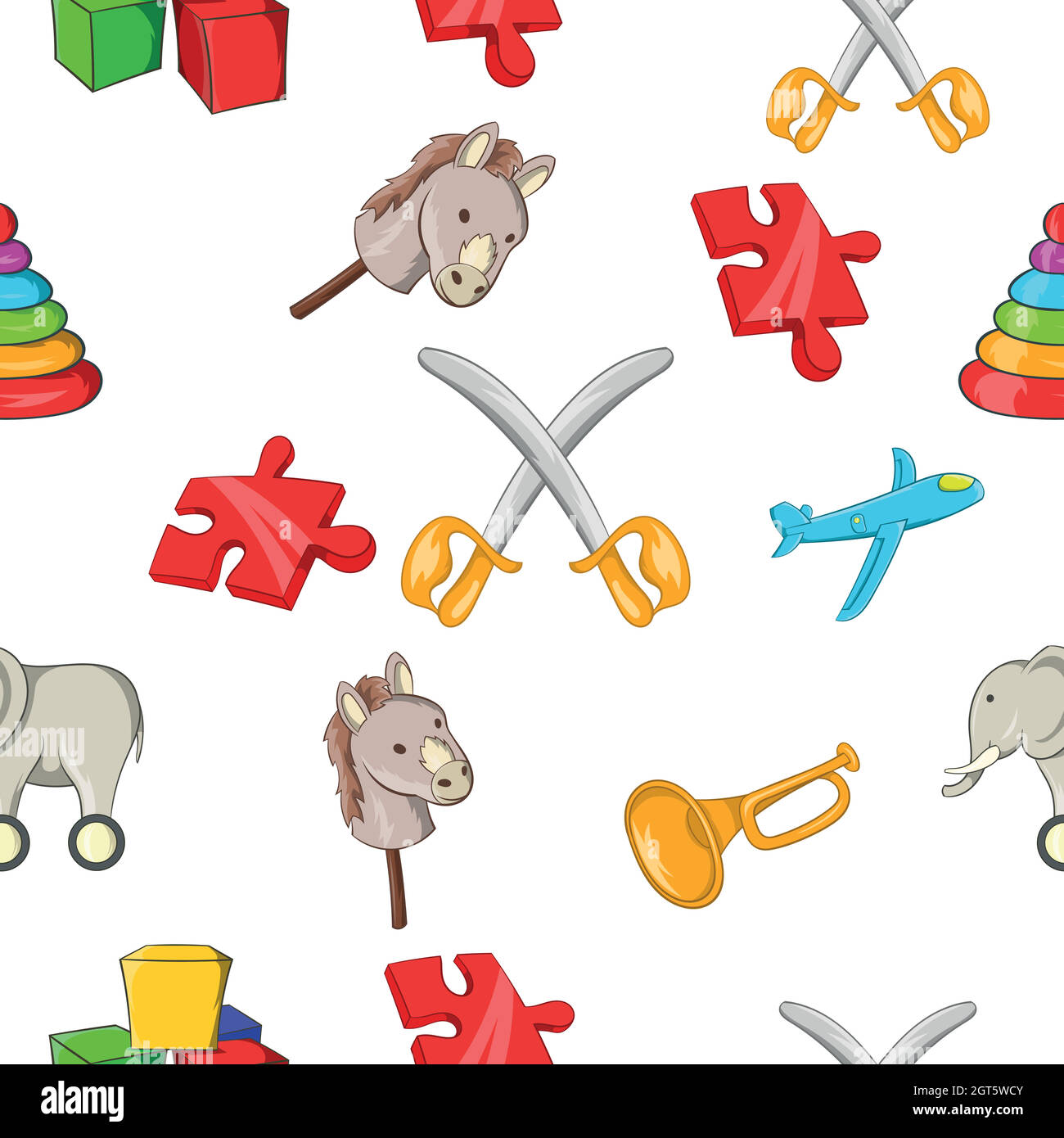 Kids fun pattern, cartoon style Stock Vector Image & Art - Alamy