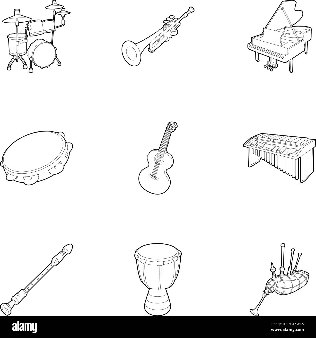 Trumpet outline Black and White Stock Photos & Images - Alamy