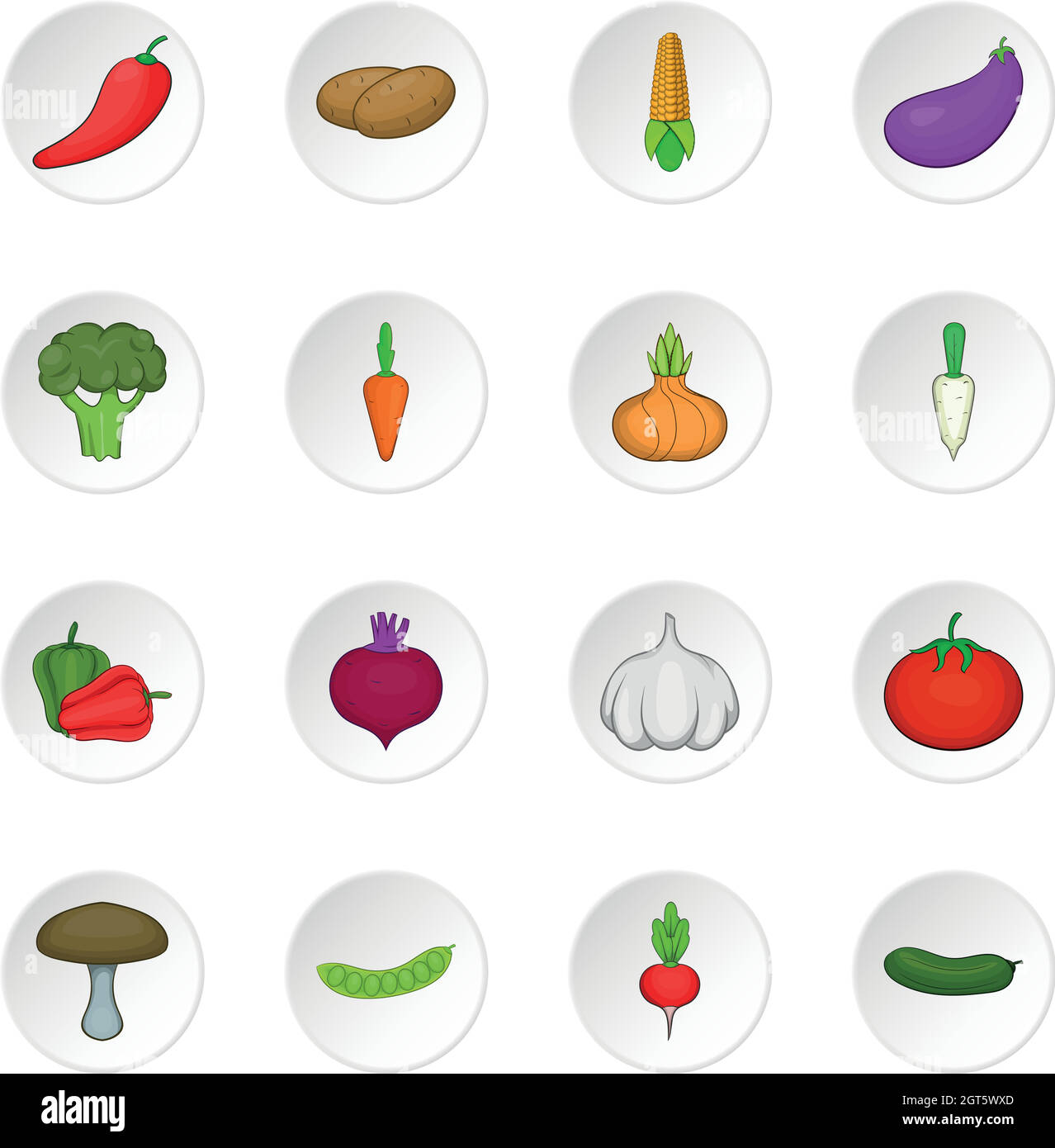 Vegetables studio icons set Stock Vector Image & Art - Alamy