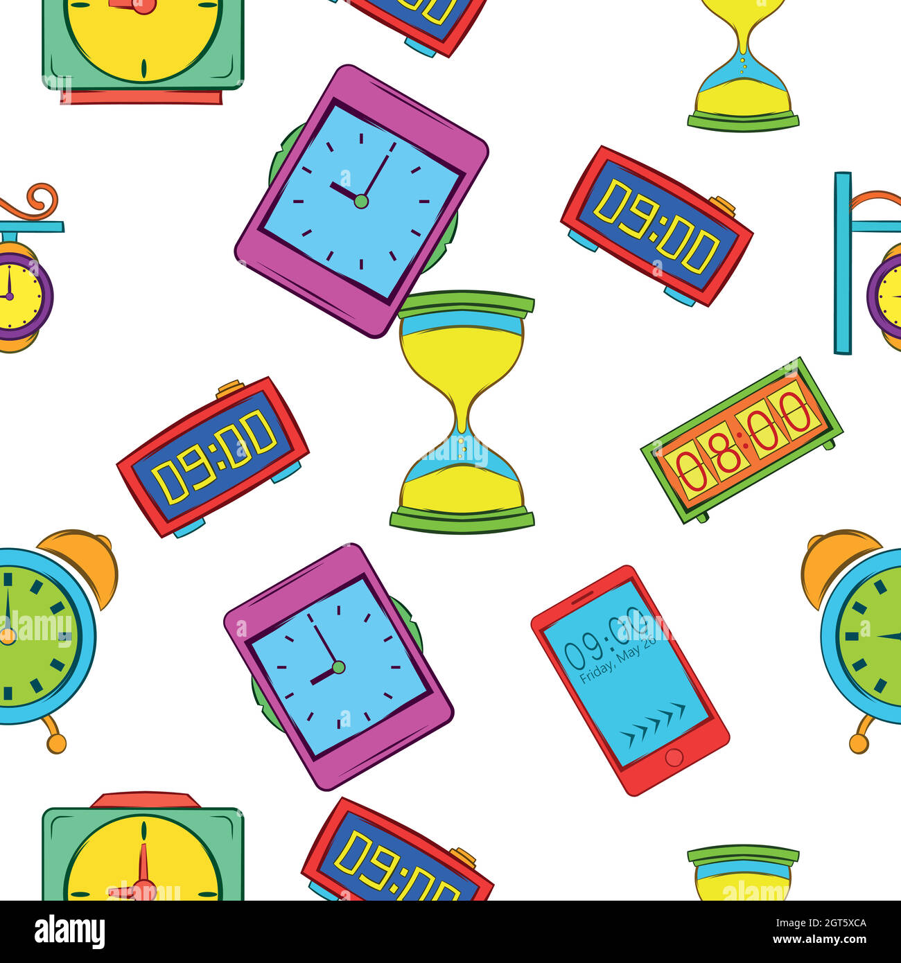 Watch pattern, cartoon style Stock Vector Image & Art - Alamy