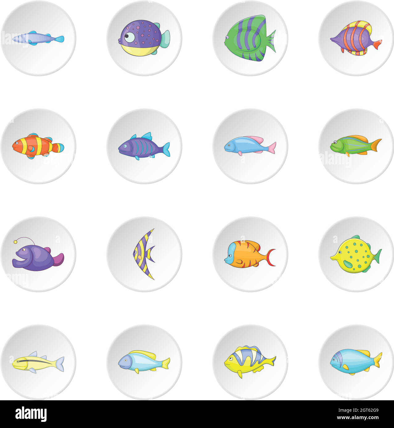 Different fish icons set Stock Vector Image & Art - Alamy