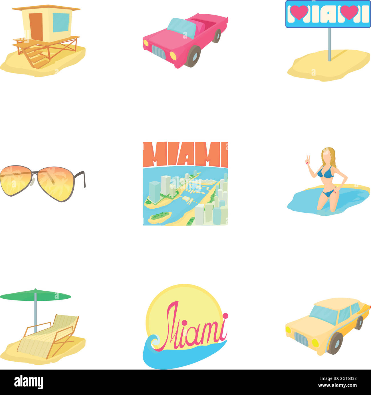 Miami attractions Stock Vector Images - Alamy