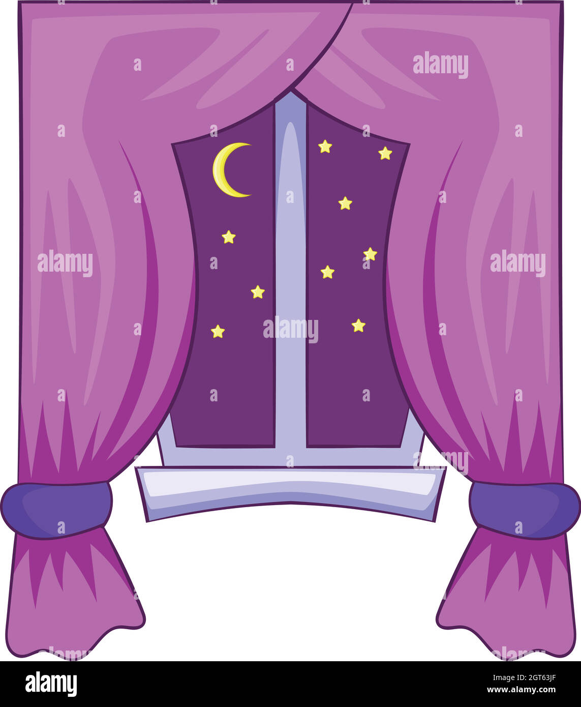 Night window icon, cartoon style Stock Vector Image & Art - Alamy
