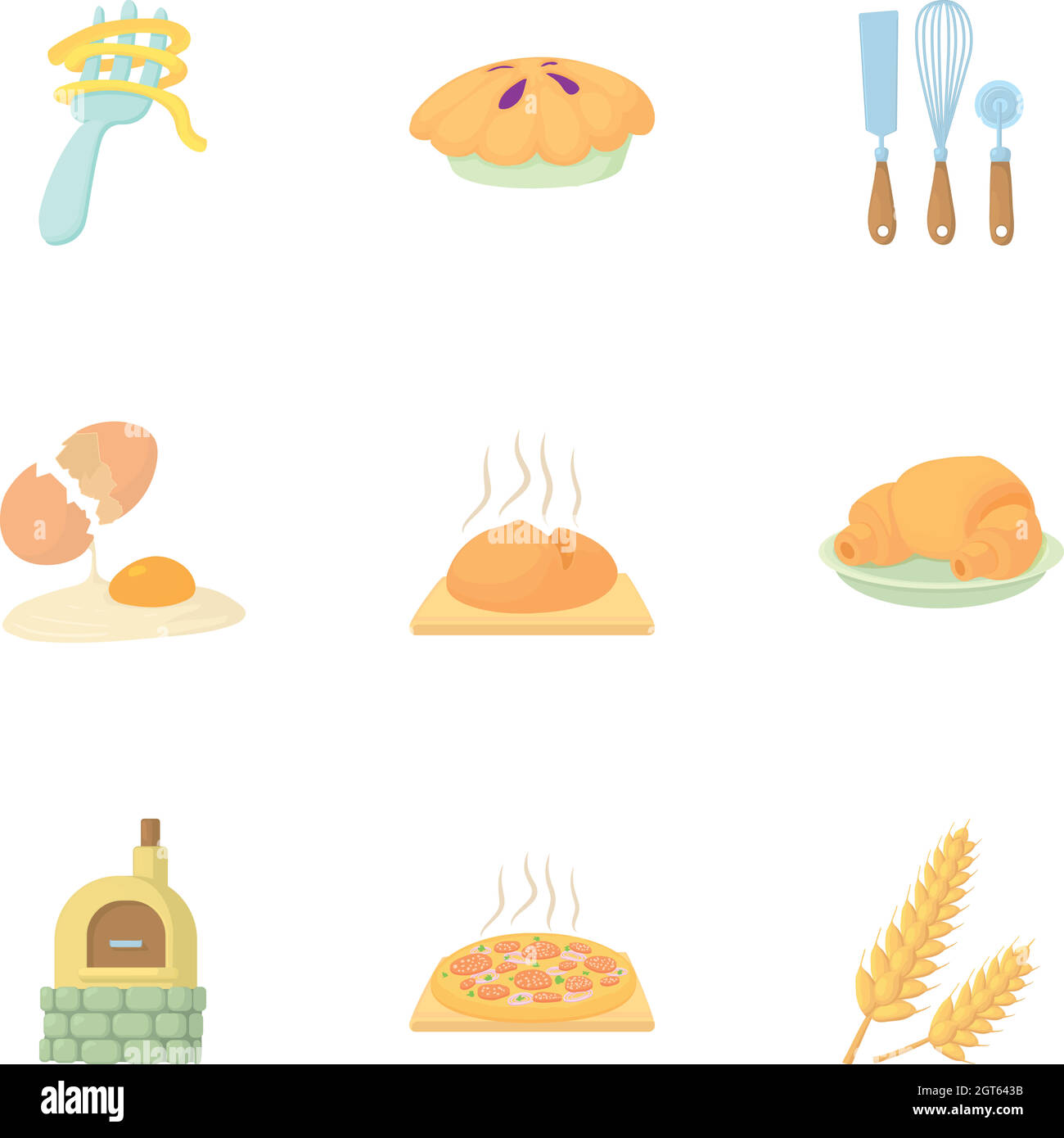 Pastries icons set, cartoon style Stock Vector Image & Art - Alamy
