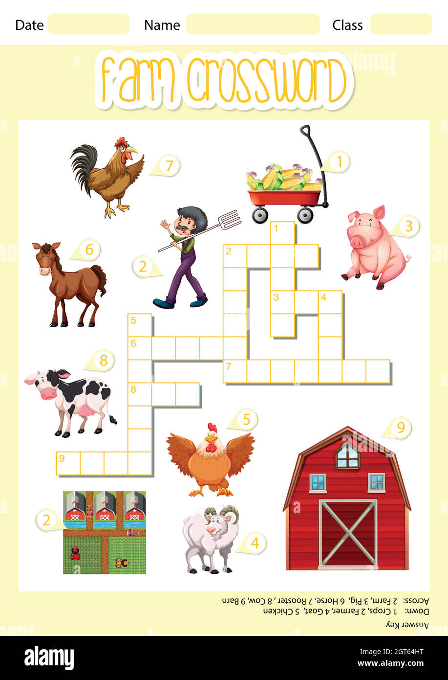 A farm crossword sheet Stock Vector Image & Art - Alamy