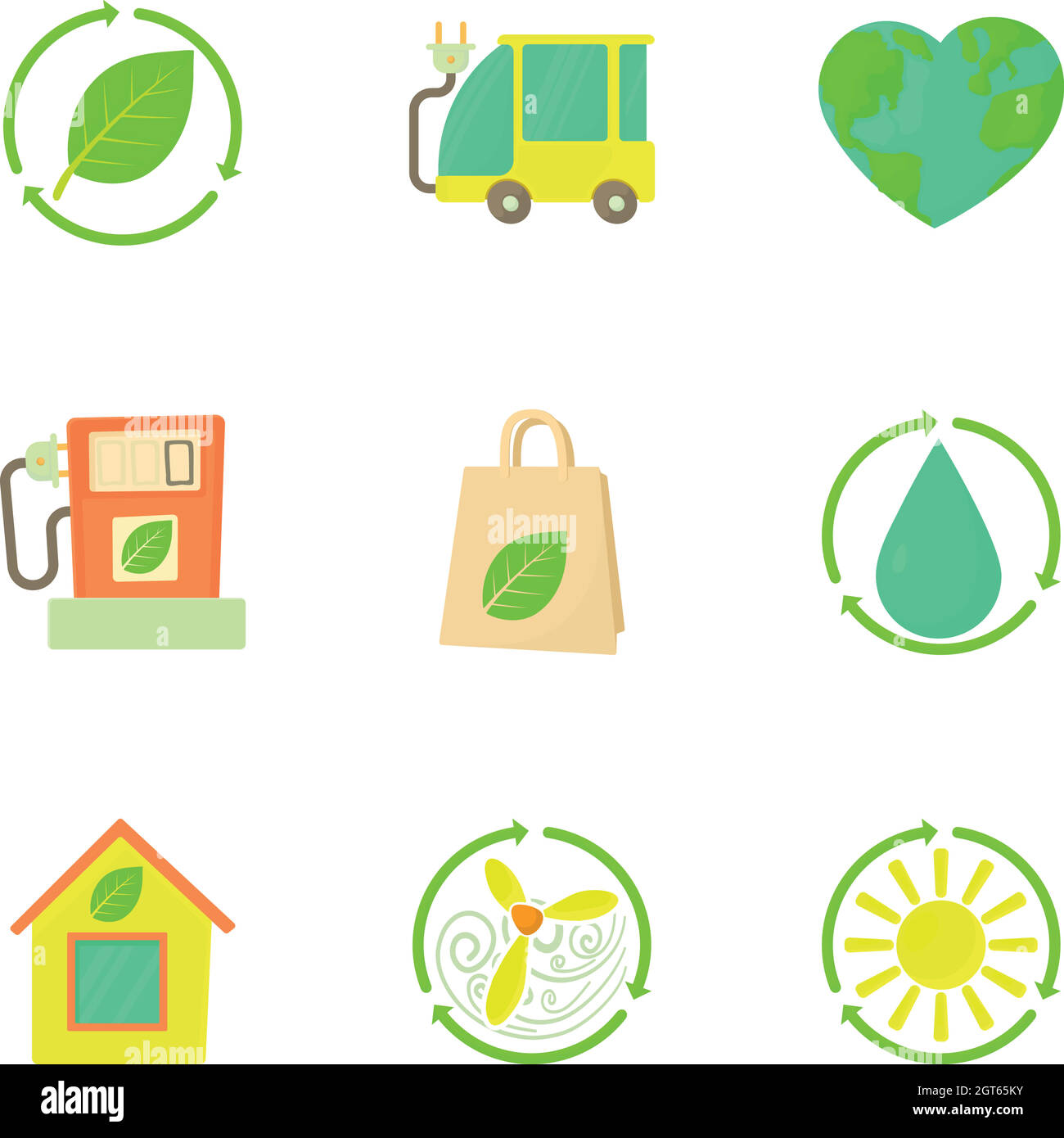 Natural environment icons set, cartoon style Stock Vector Image & Art ...