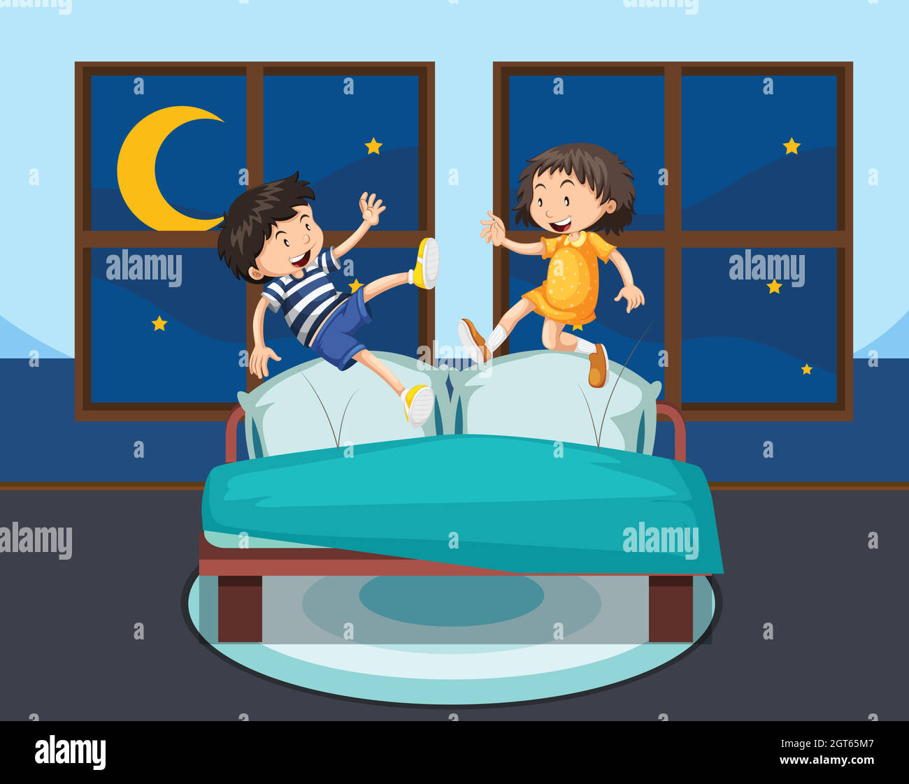 Happy child jumping on Stock Vector Images - Alamy