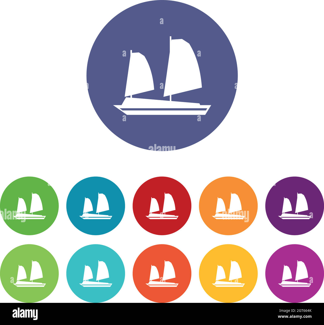 Vietnamese junk boat set icons Stock Vector Image & Art - Alamy