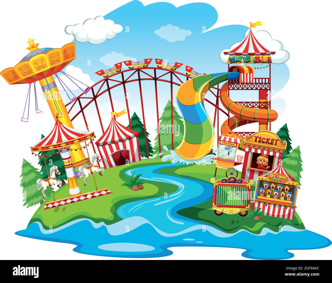 A fun park landscape Stock Vector Image & Art - Alamy