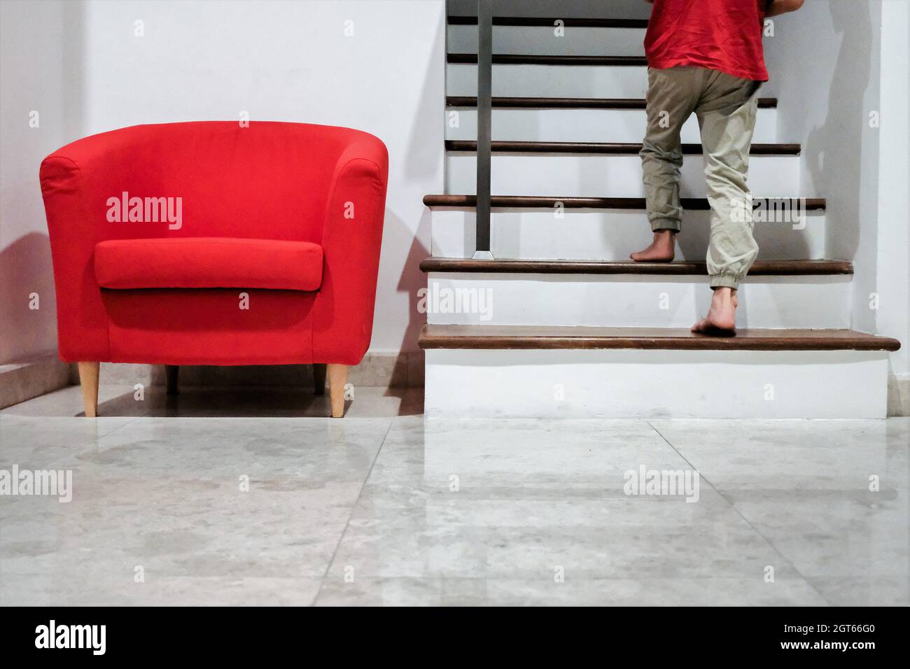 Chair up stairs hi-res stock photography and images - Alamy