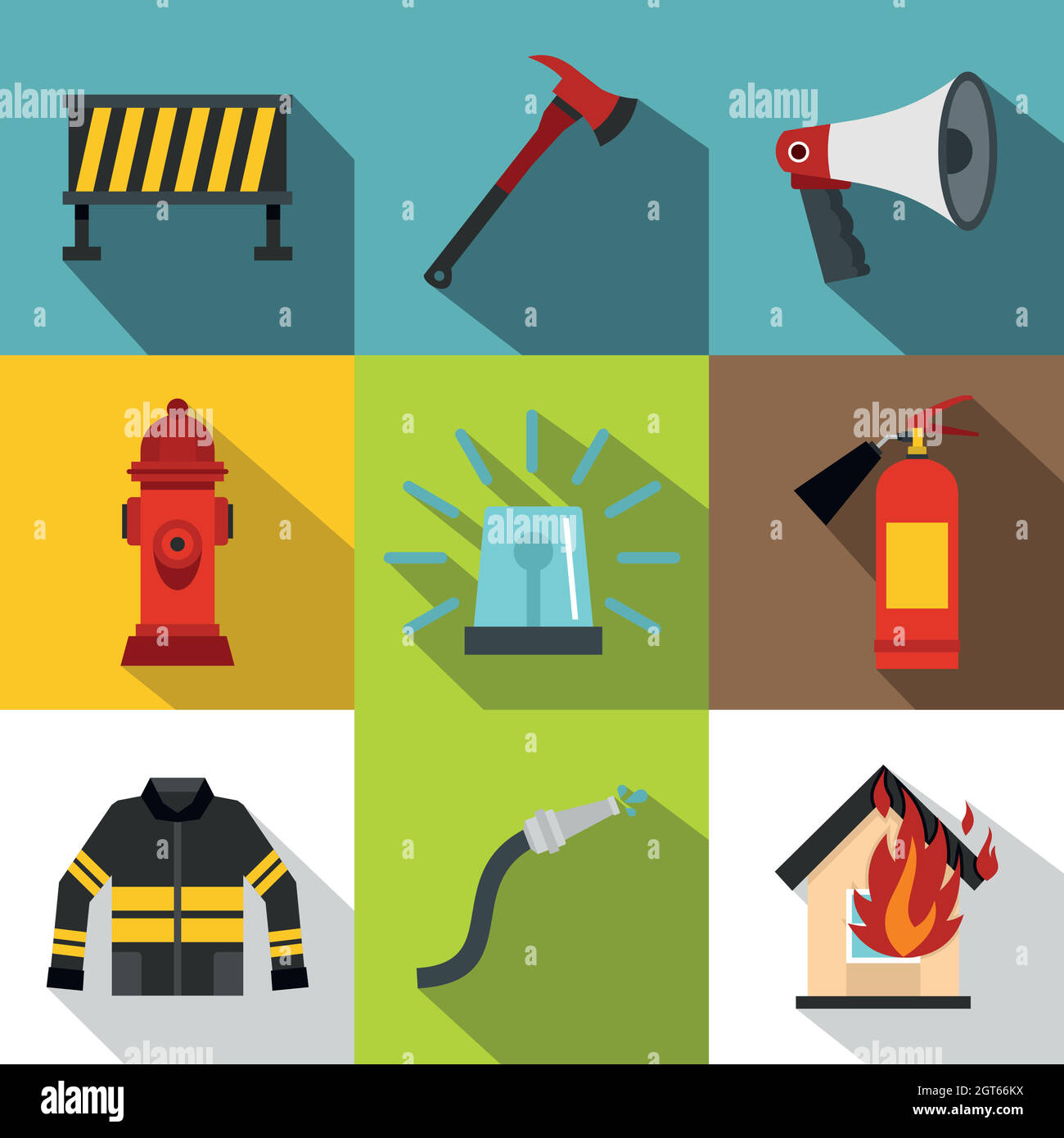 Burning icons set, flat style Stock Vector Image & Art - Alamy