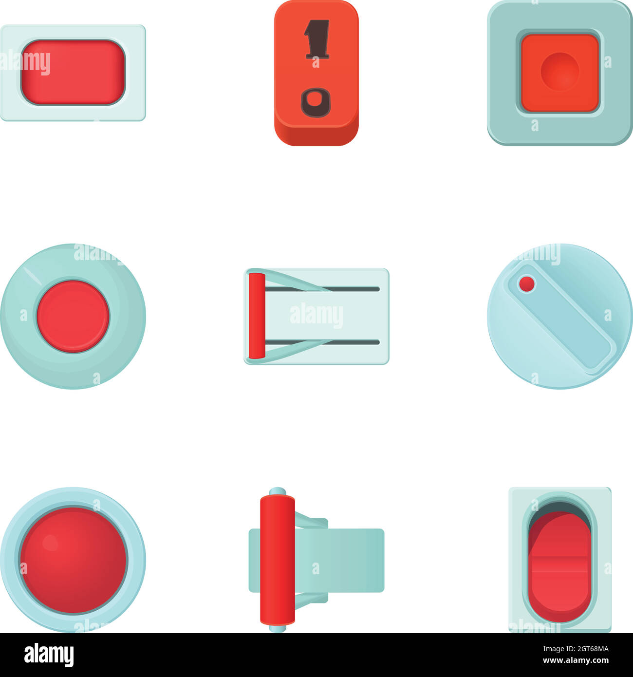 Click button icons set, cartoon style Stock Vector Image & Art - Alamy
