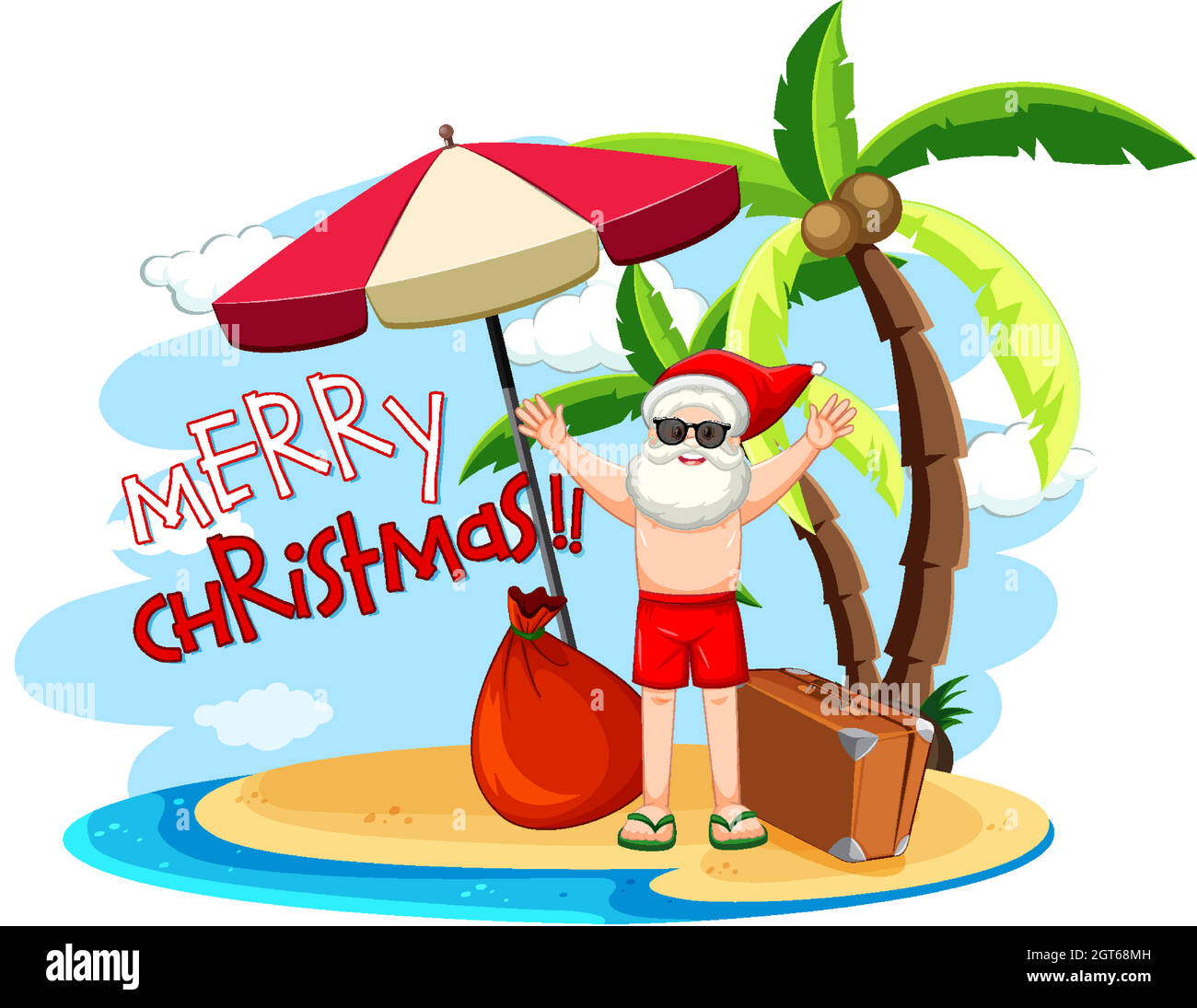 Beach Santa Clipart