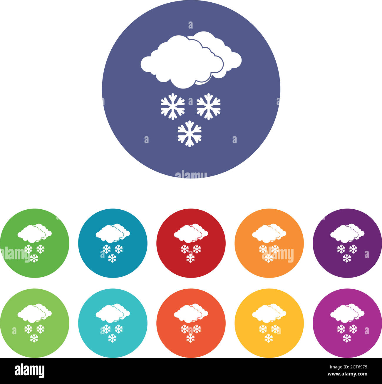 Cloud and snowflakes set icons Stock Vector Image & Art - Alamy