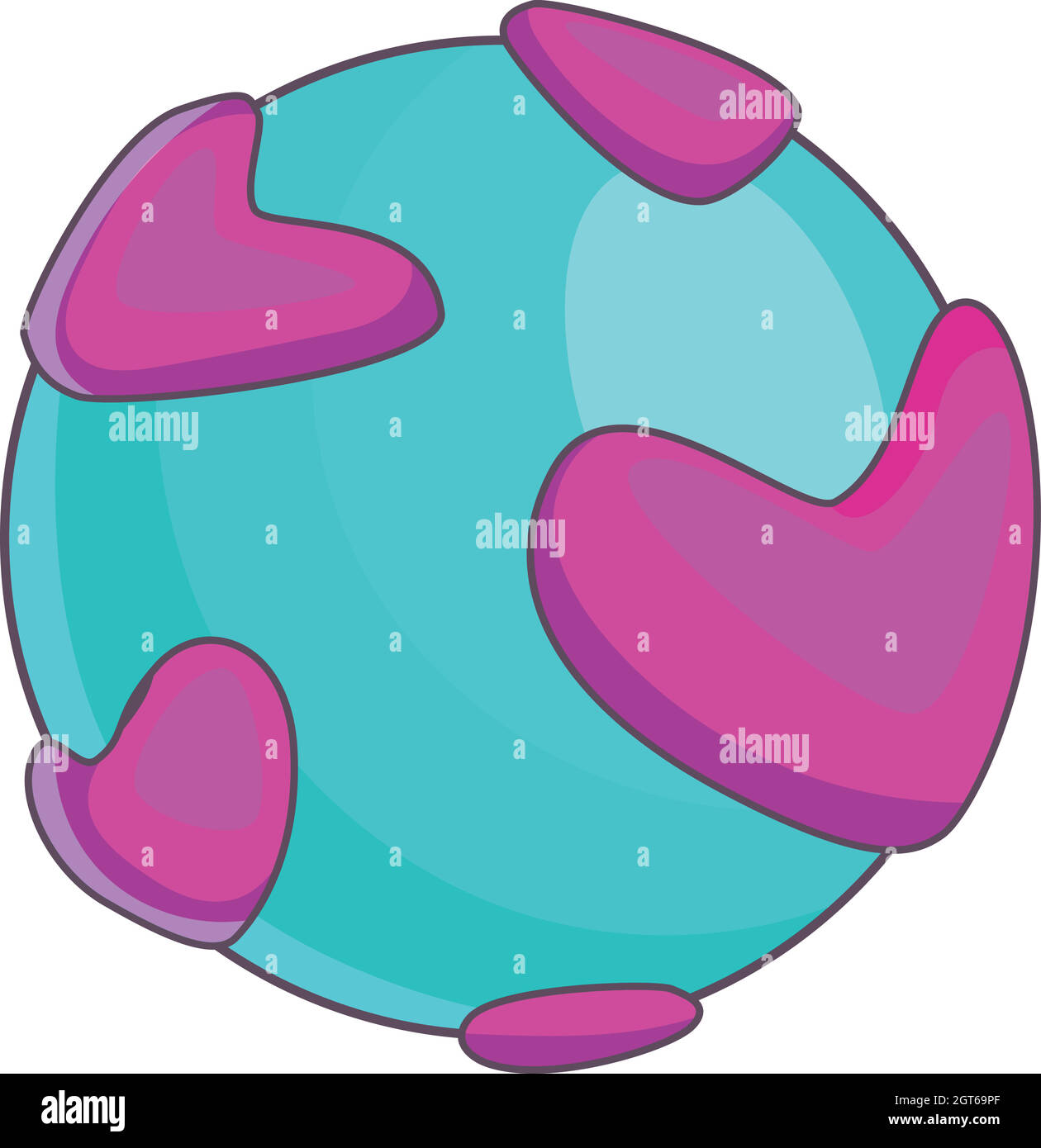 Planet with pink hearts icon, cartoon style Stock Vector Image & Art ...
