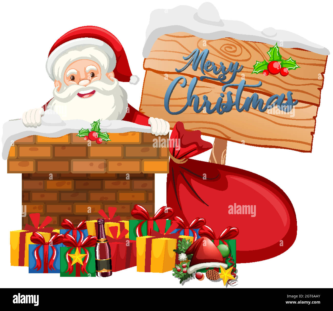 Christmas theme with Santa and presents Stock Vector Image & Art - Alamy